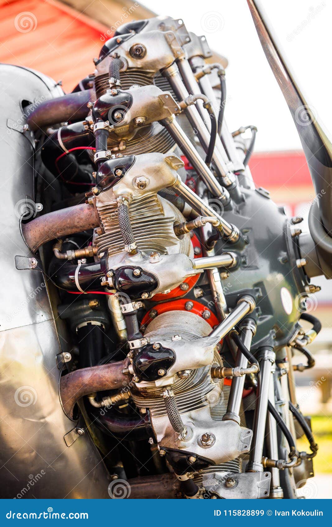 Rotor Plane Engine Close Up with Propeller Stock Image - Image of ...