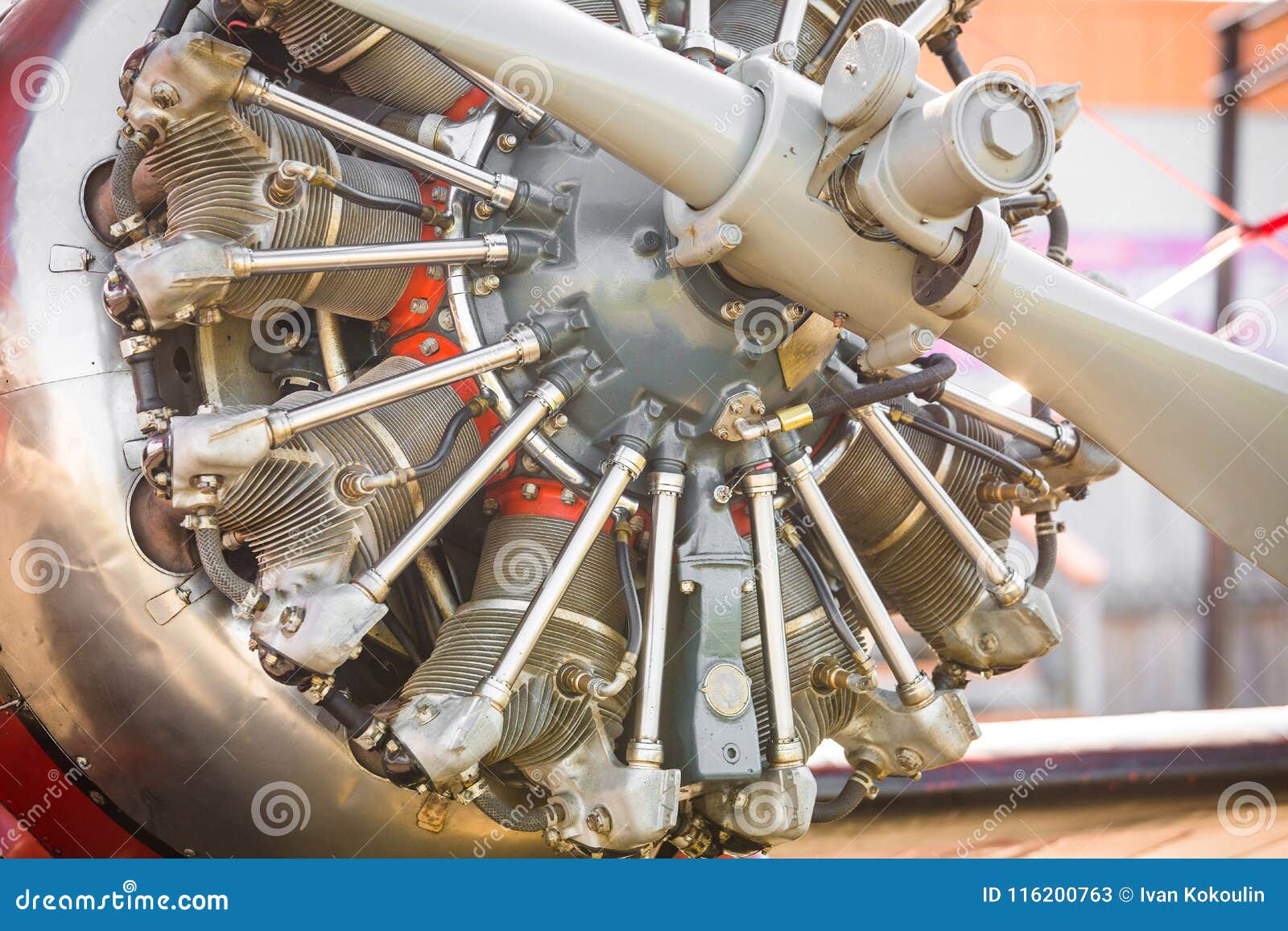 Rotor Plane Engine Close Up with Propeller Stock Image - Image of power ...