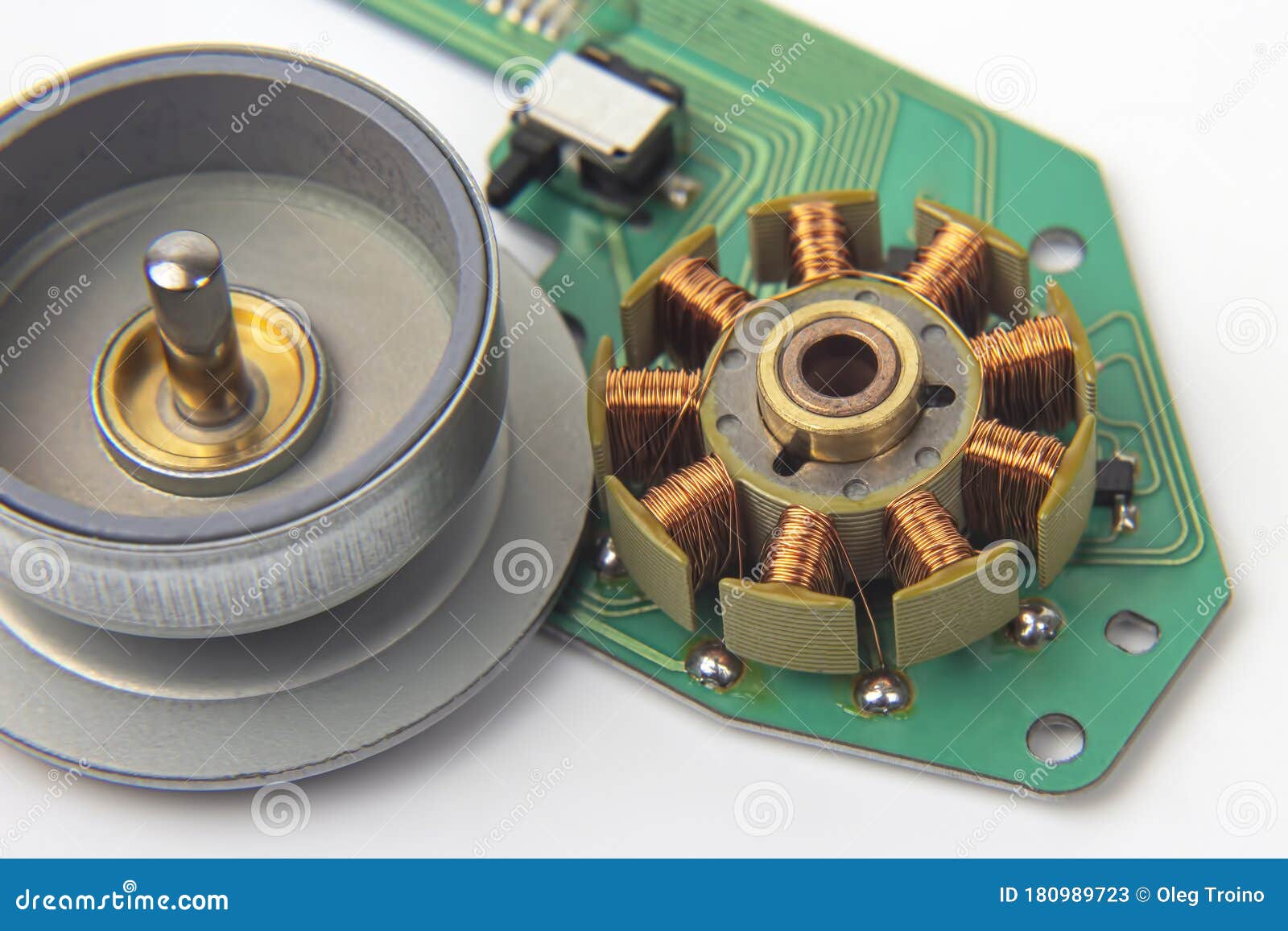 Rotor of a Small Electric Motor Close Up. Electrical Engineering ...