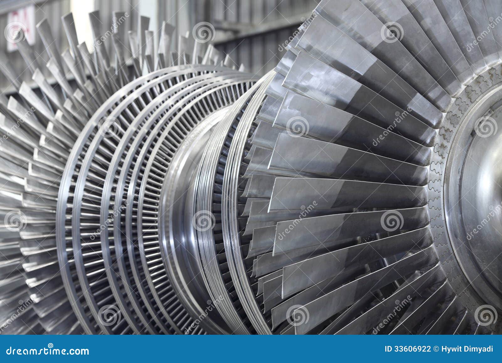 Rotor of a steam turbine stock photo. Image of manufacture - 33606922