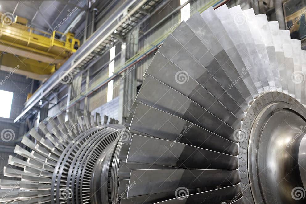 Rotor of a steam turbine stock photo. Image of hydrothermal - 34127792