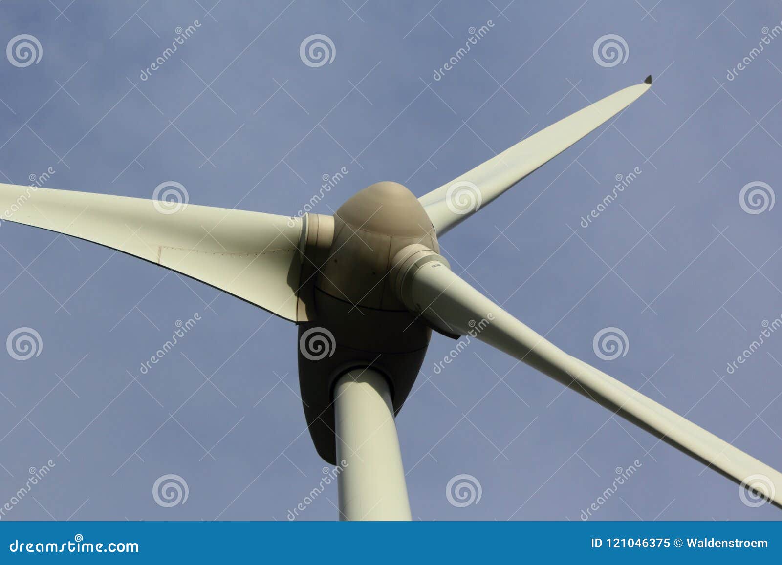Rotor of a Three Bladed Wind Turbine Stock Image - Image of blue, wind ...