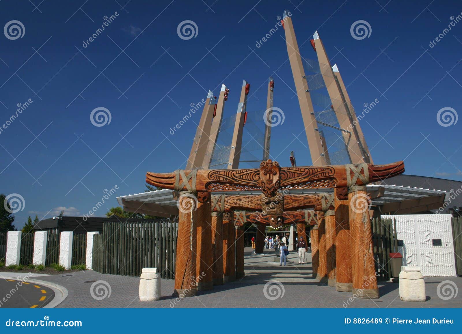 Rotorua Maori Village With Typical Hot Spring Pool In New Zealand ...