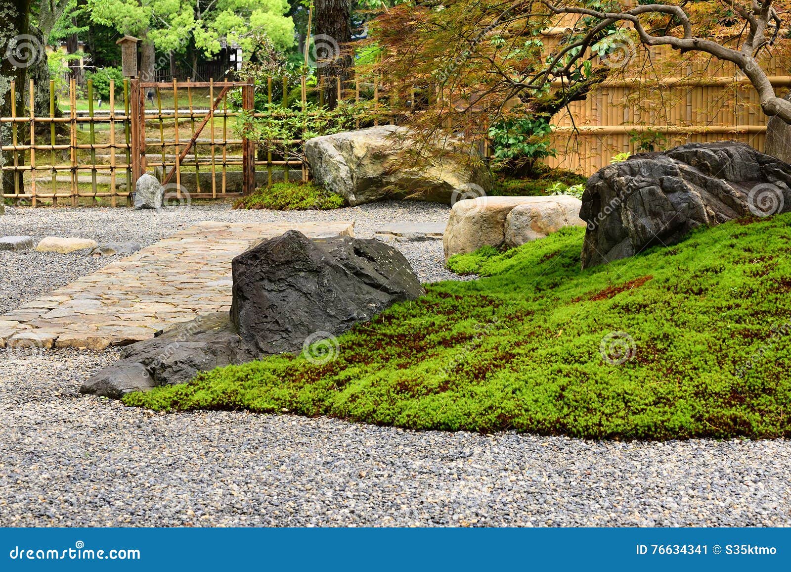 Rotstuin, Kyoto Japan stock afbeelding. Image of rots - 76634341