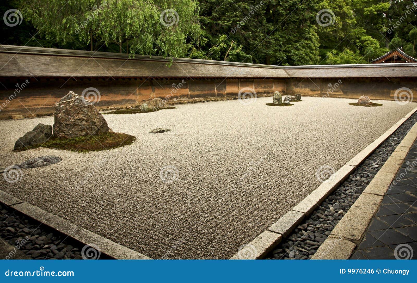 Rotstuin Ryoanji - Kyoto, Japan Stock Foto - Image of steen, ontwerp ...