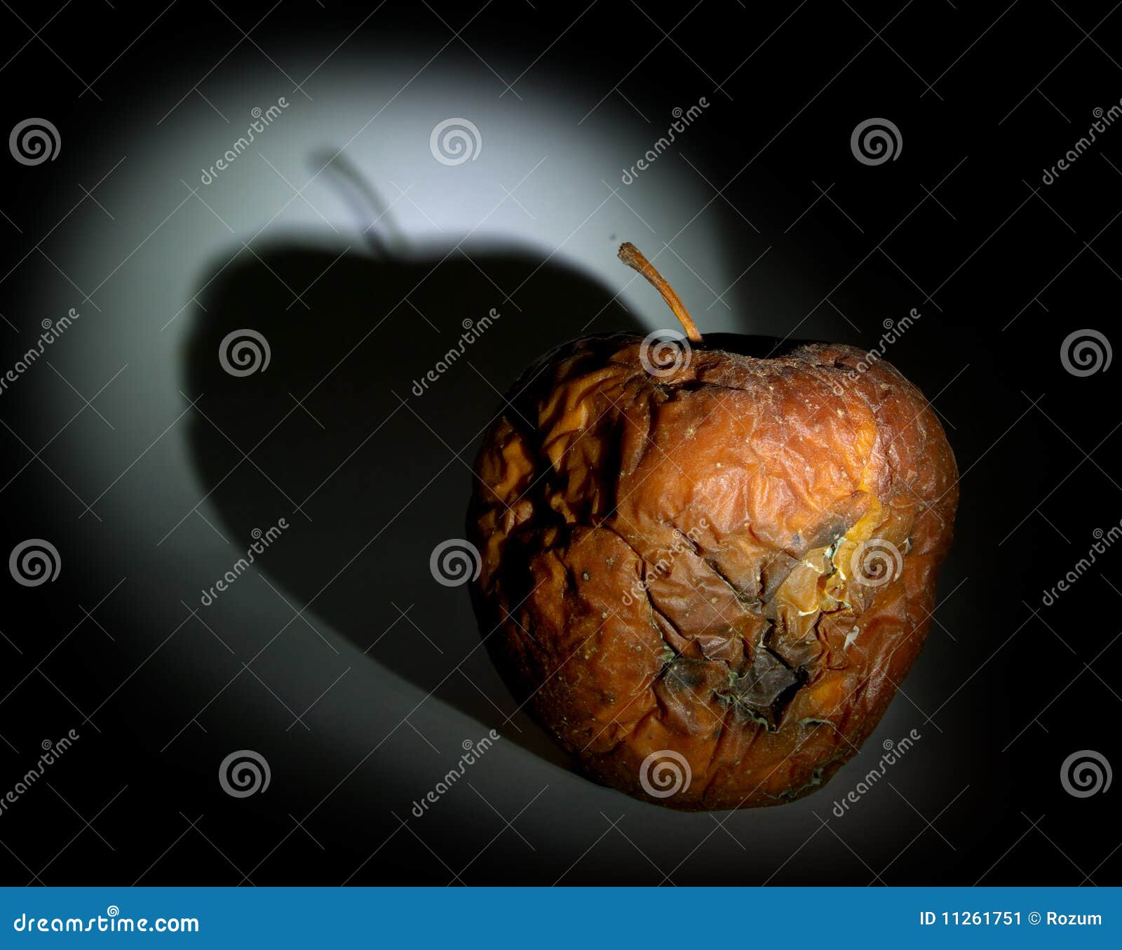 The Rotten Apple That Being Bite Isolated On White Background. Royalty ...
