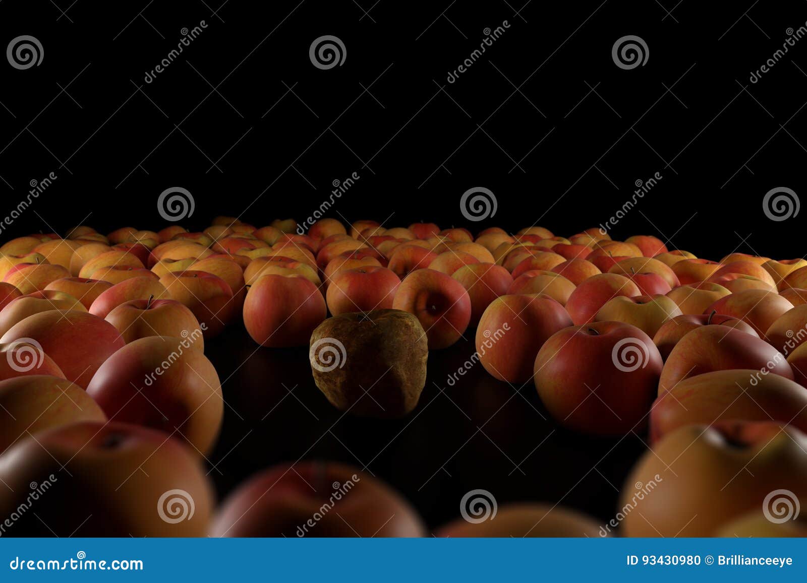 Rotten Red Apple Fruit With Leaf Cartoon Drawing Simple Design ...