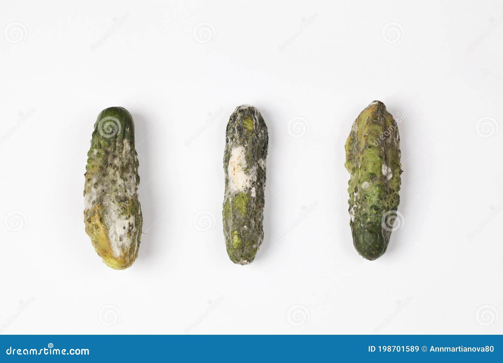Rotten Cucumbers On Yellow Background. Excessive Consumption Concept ...