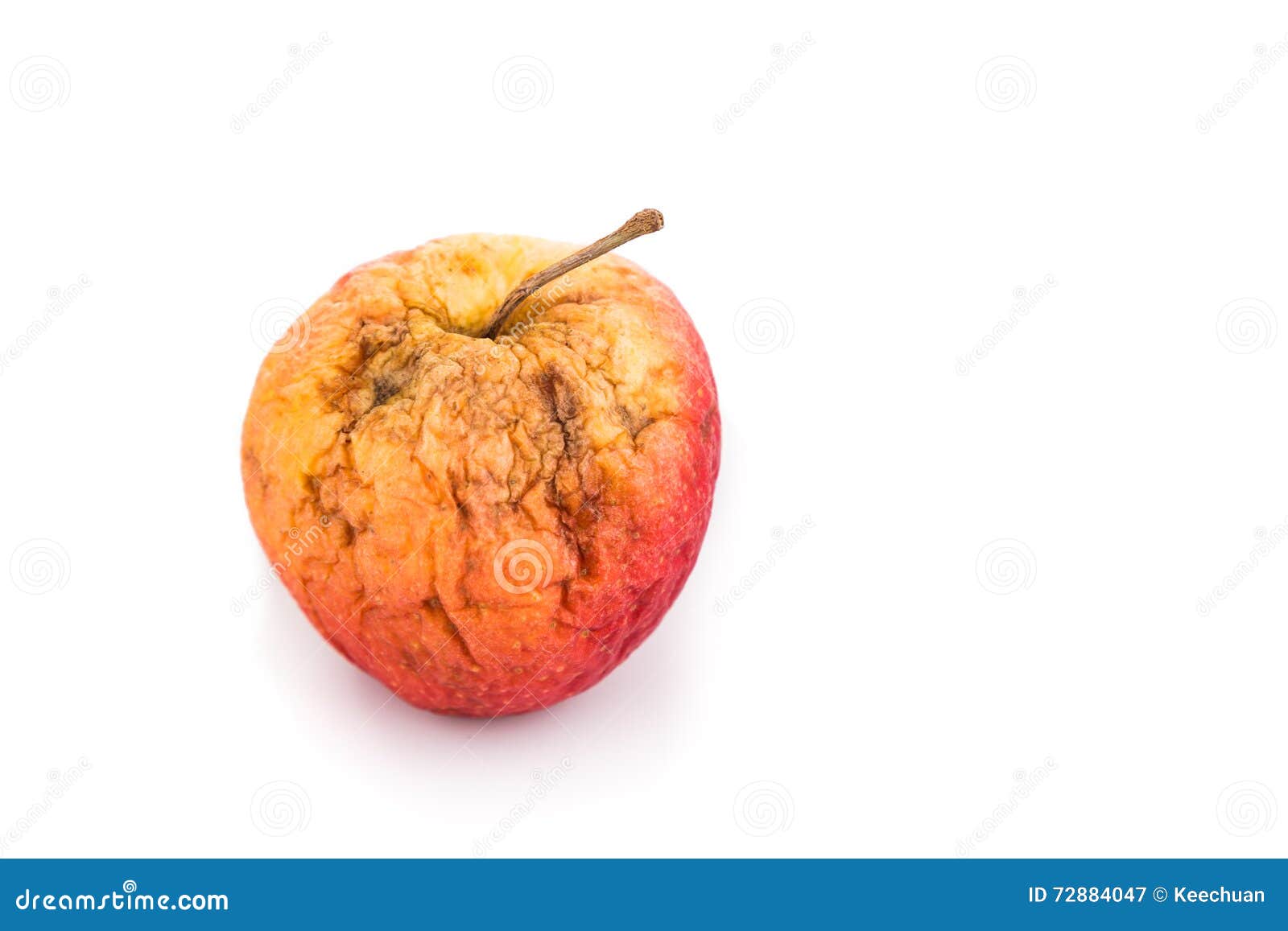 Rotten and Decomposing Red Apple on White Background Stock Image ...