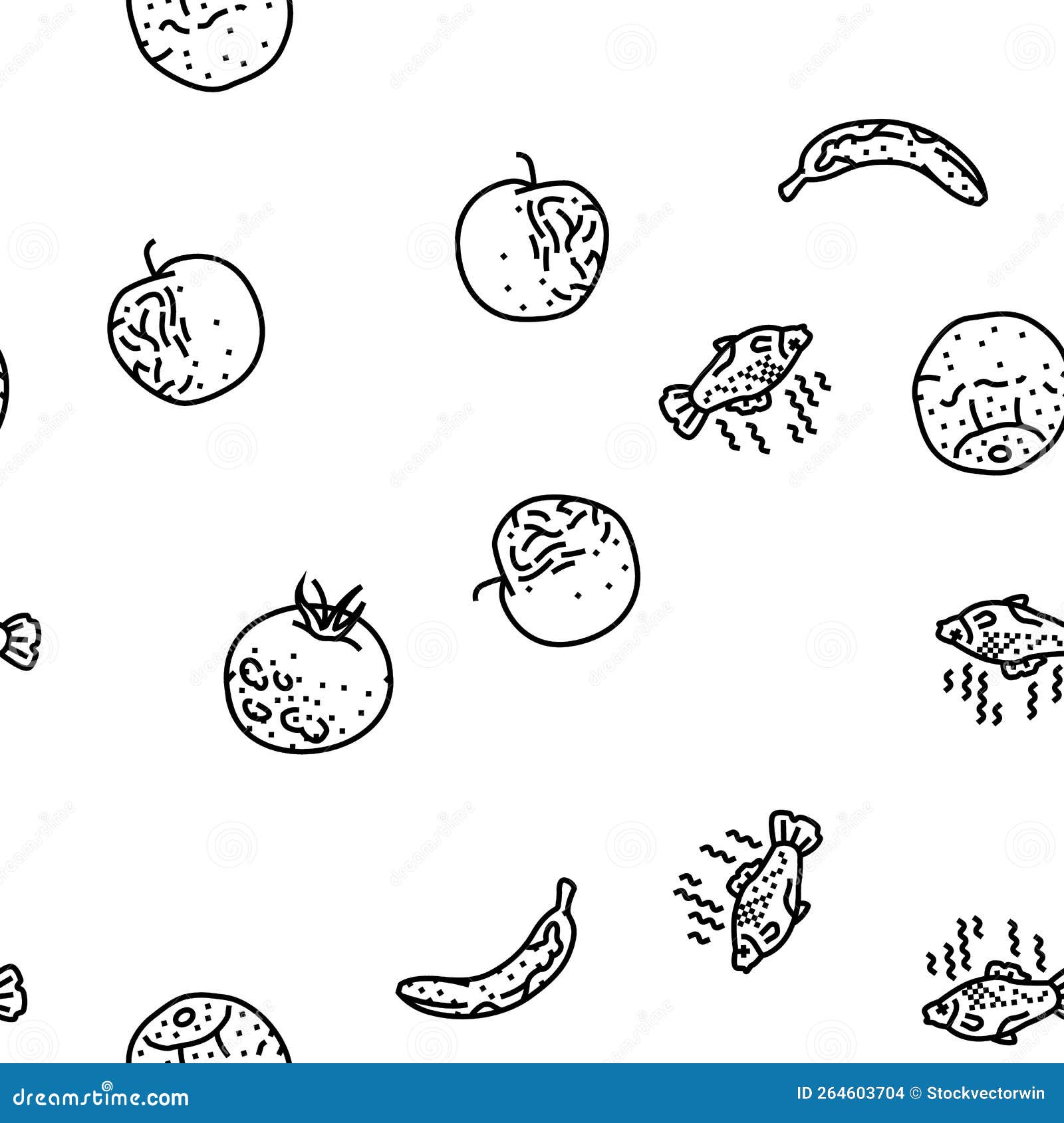 Rotten Food Fruit Waste Garbage Vector Seamless Pattern Stock ... Rotten Food Fruit Waste Garbage Vector Seamless Pattern Stock ...