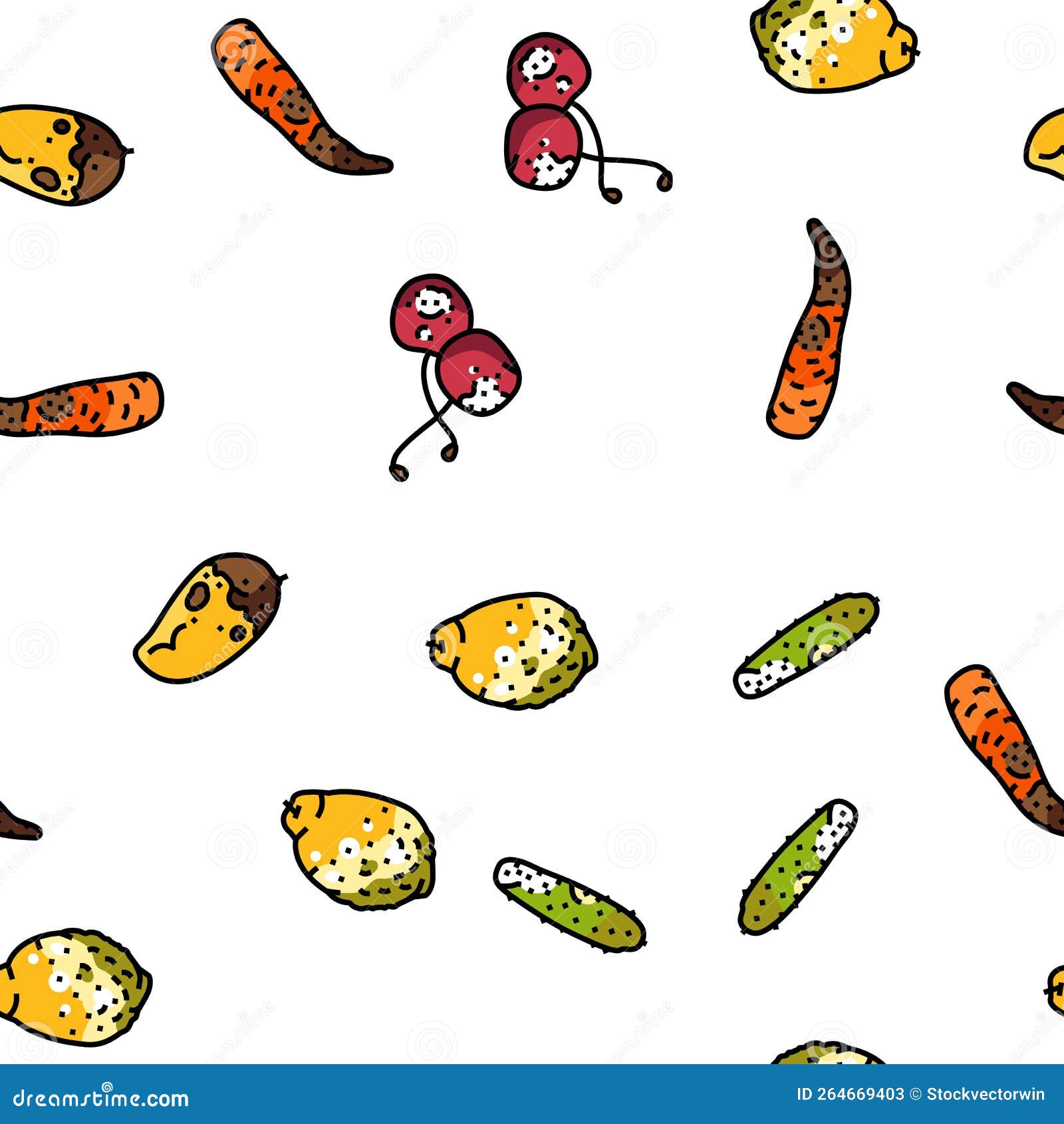 Rotten Food Fruit Waste Garbage Vector Seamless Pattern Stock ... Rotten Food Fruit Waste Garbage Vector Seamless Pattern Stock ...