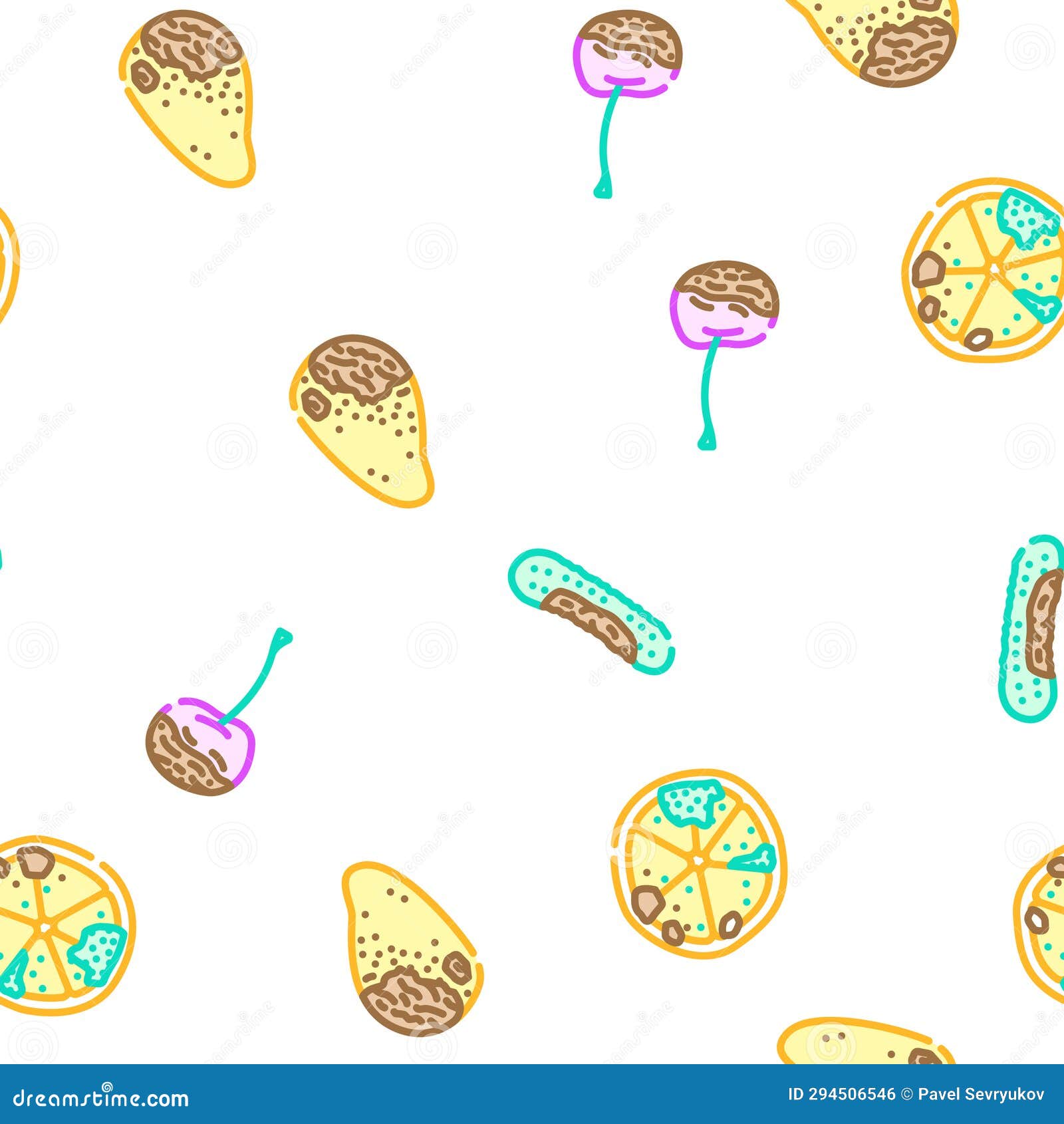 Rotten Food Waste Seamless Pattern Vector Stock Vector - Illustration ...