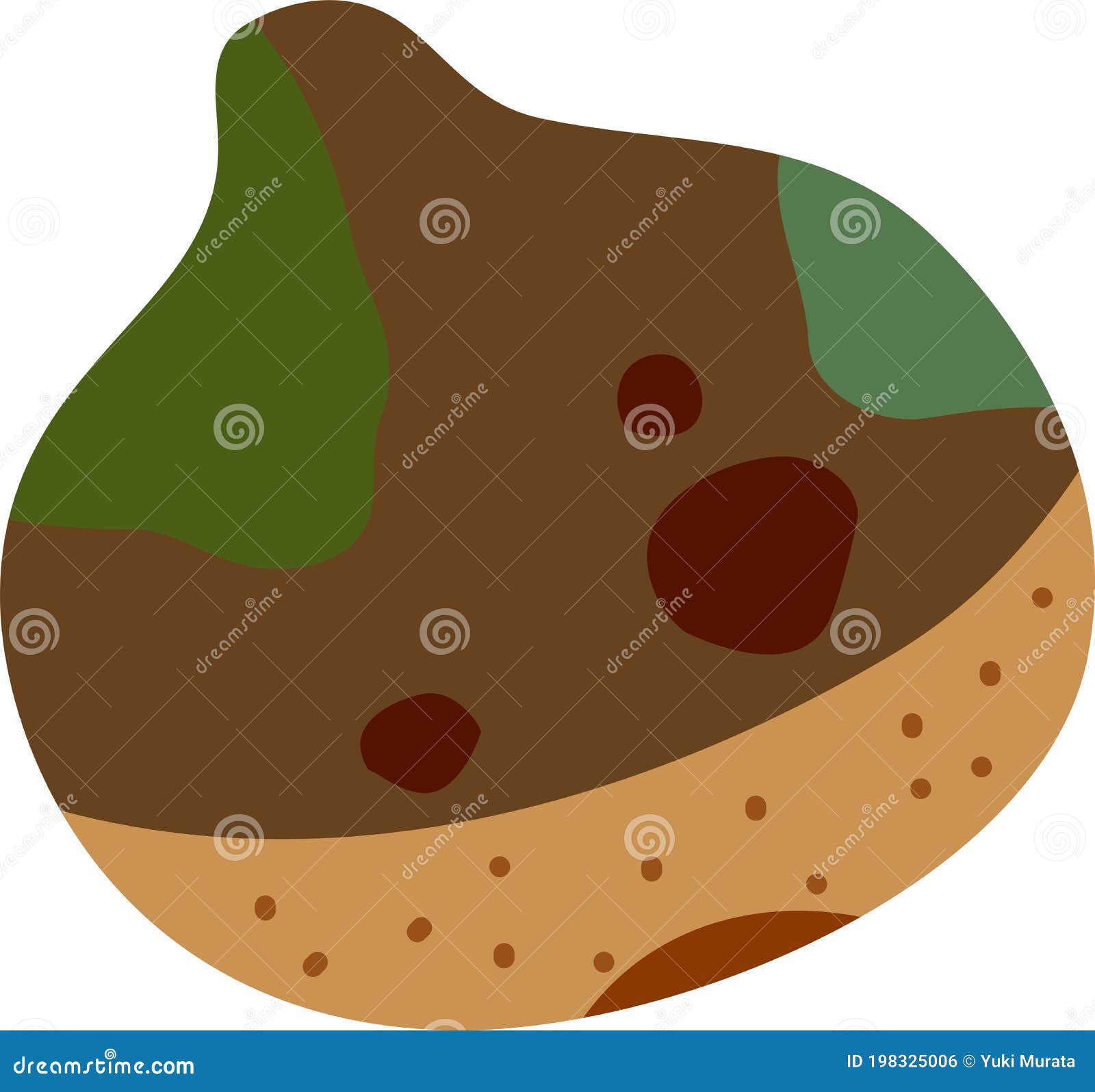 Rotten Fruits With Stinky Rot Covered The Skin Vector Set ...