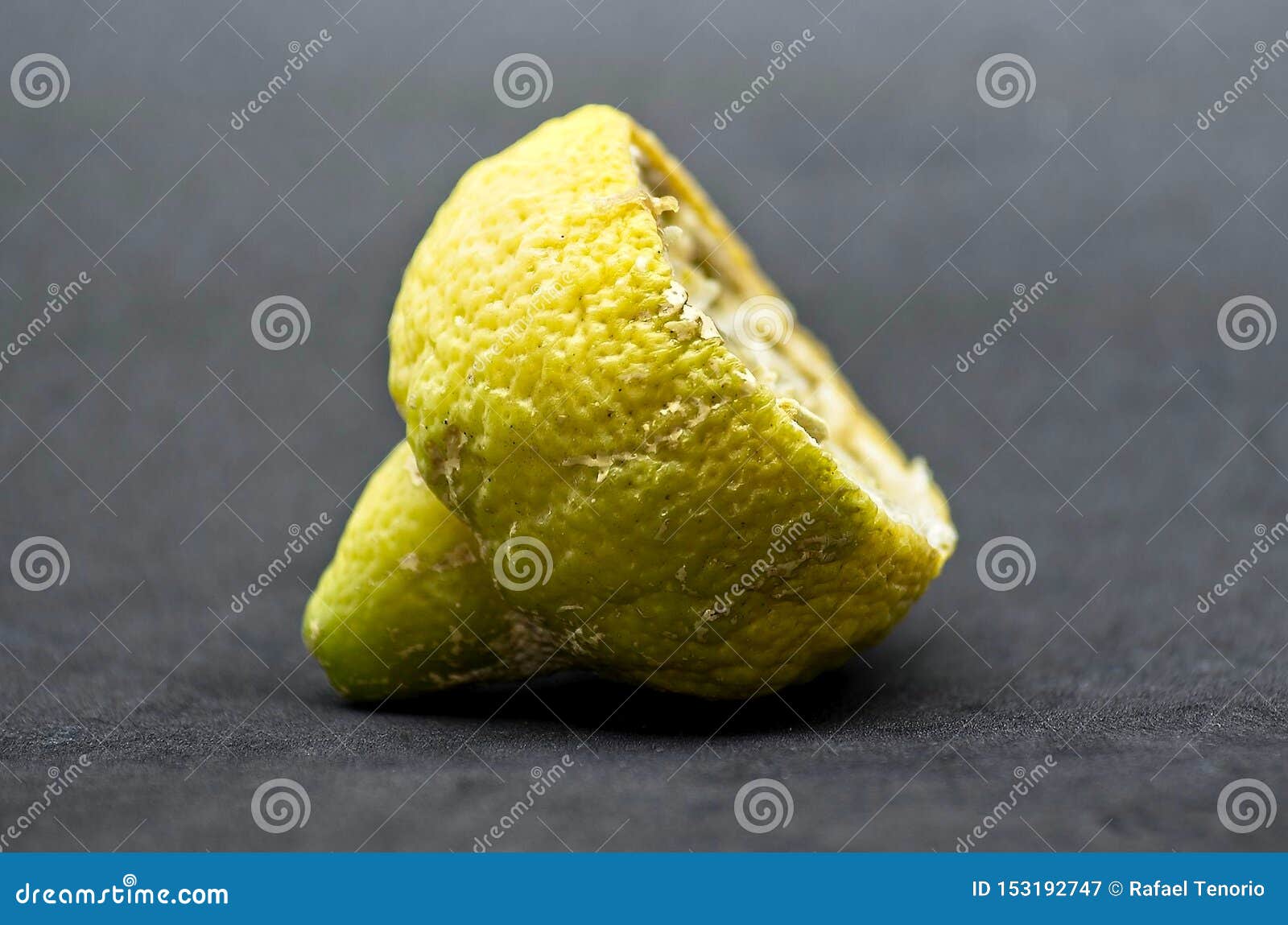 Rotten Half Lemon Over Black Background Royalty-Free Stock Photography ...