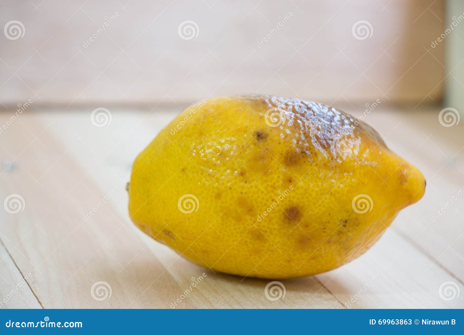 Rotten Lemon Put on Wooden Table Stock Image - Image of putrid ...