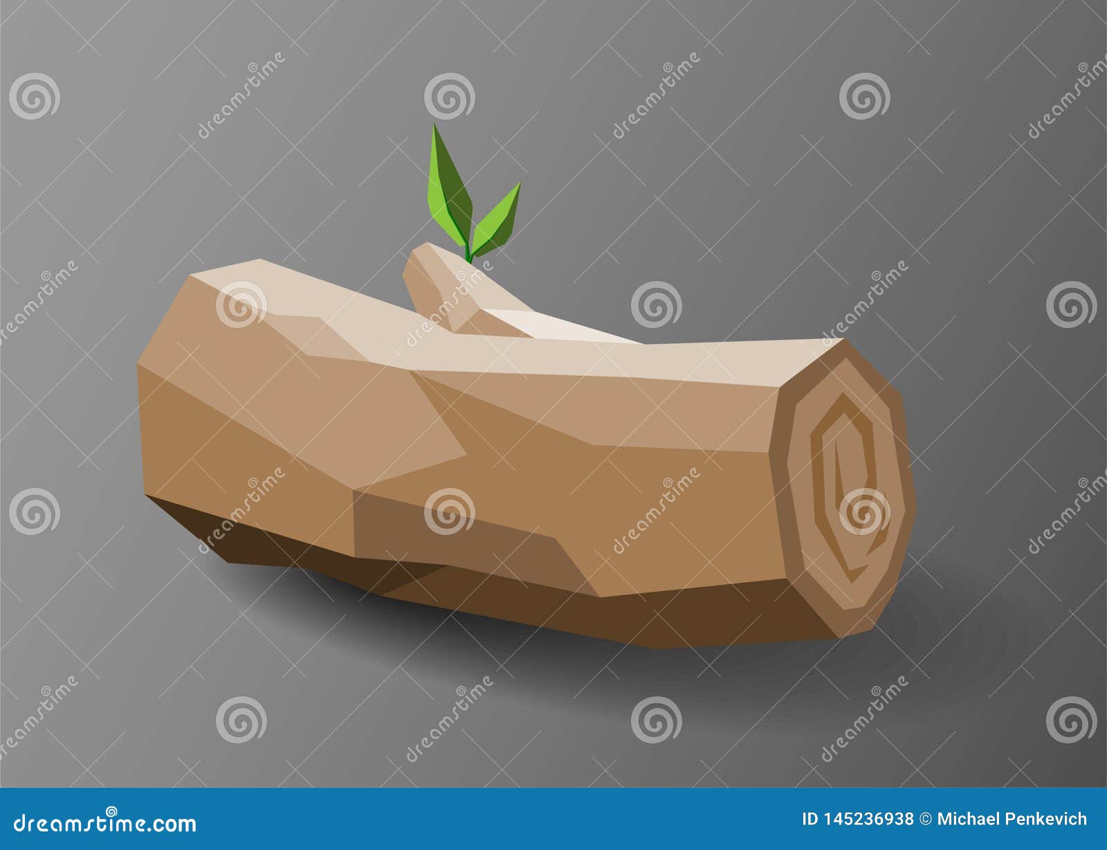Rotten Logs . 3D Lowpoly Vector Illustration | CartoonDealer.com #145236938