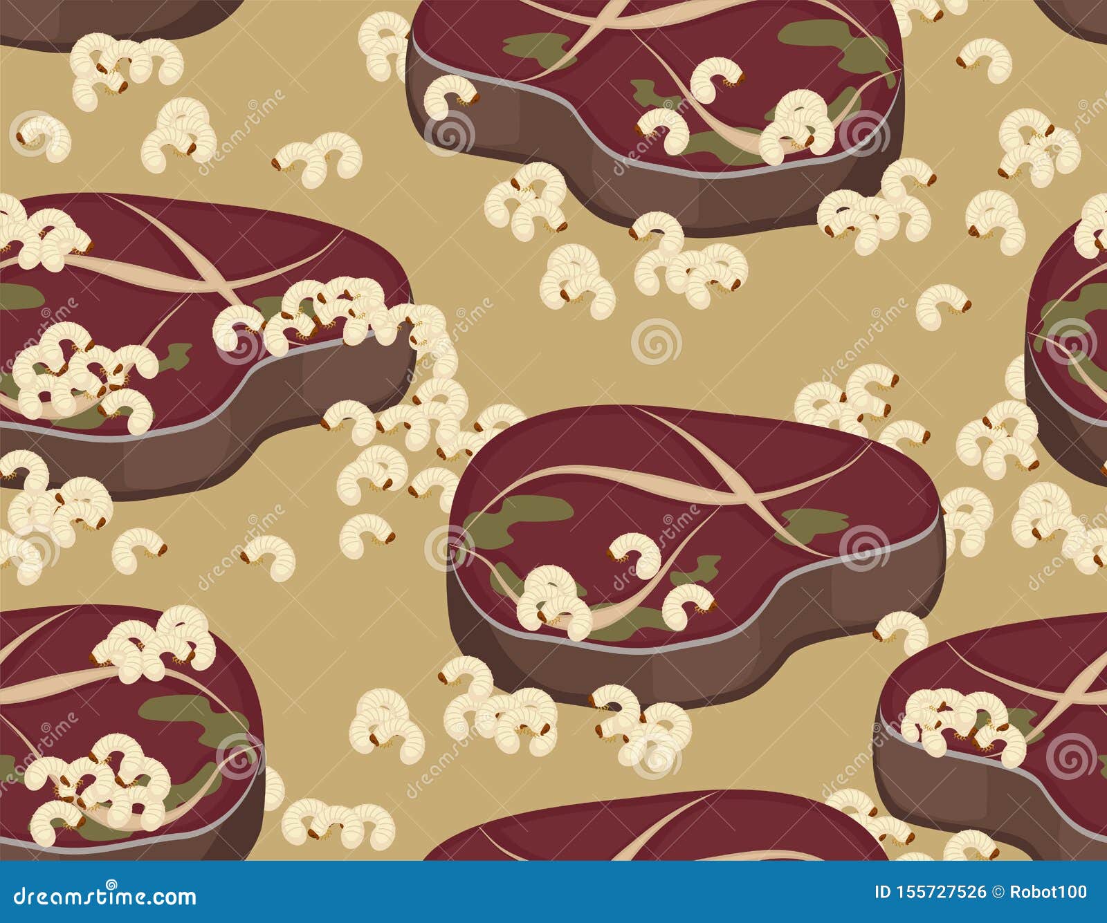 Rotten Piece Of Meat Icon, Cartoon Style Vector Illustration ...