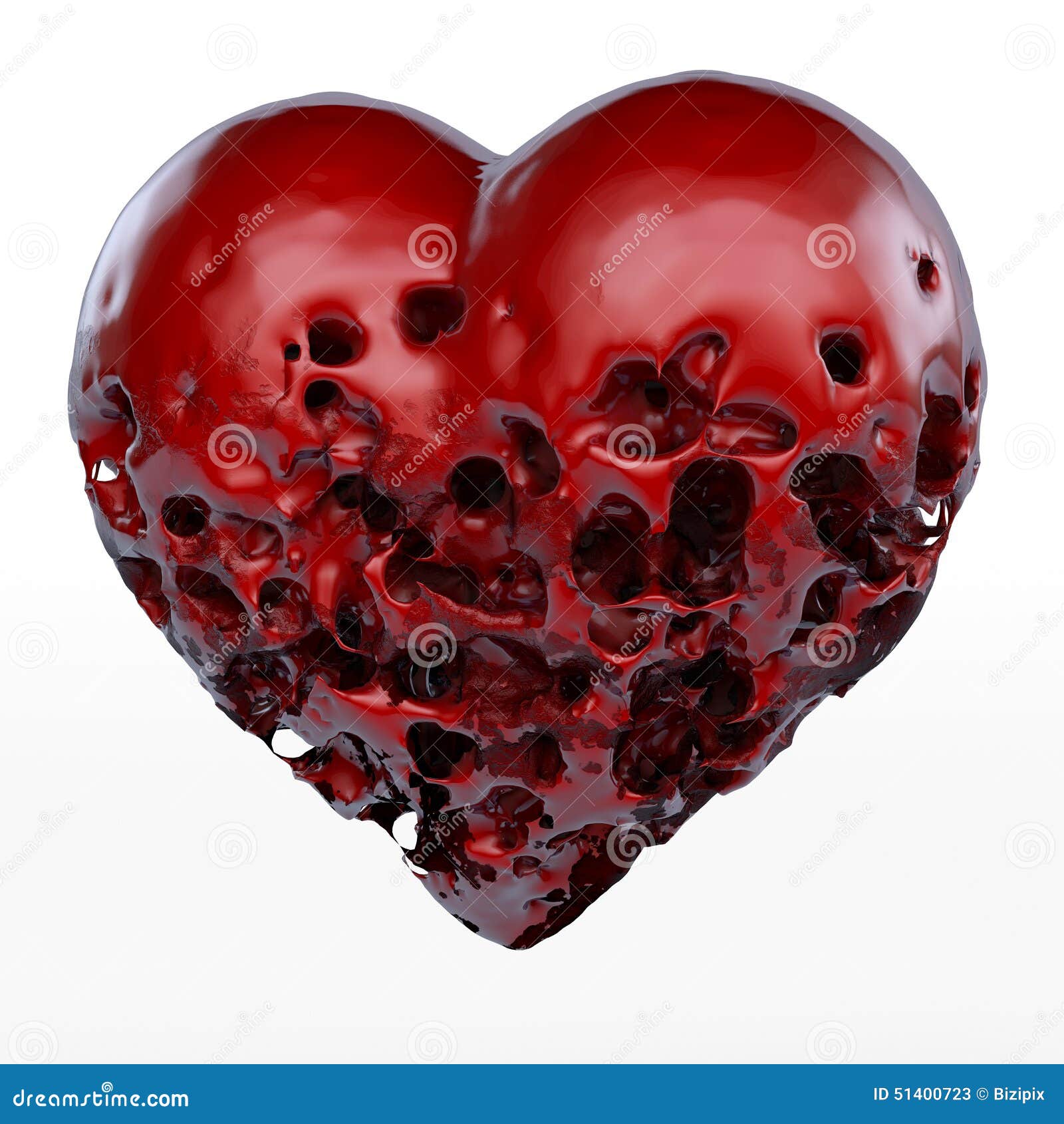 Rotten, sick Heart stock illustration. Illustration of isolated - 51400723