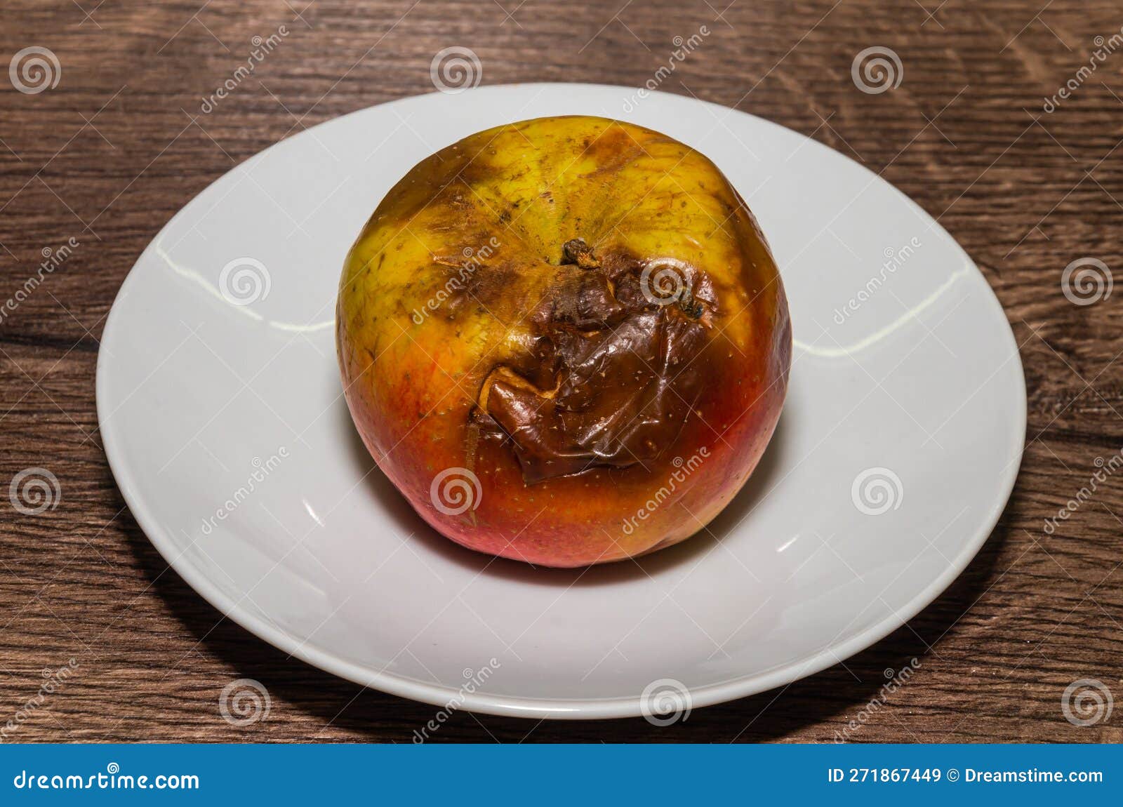 Rotten Spoiled Apple with Rot Stock Image - Image of yellow, open ...