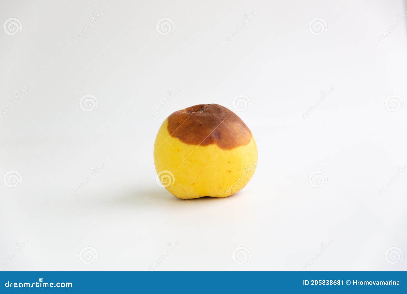 Rotten Yellow Apple Isolated on White Background Stock Image - Image of ...