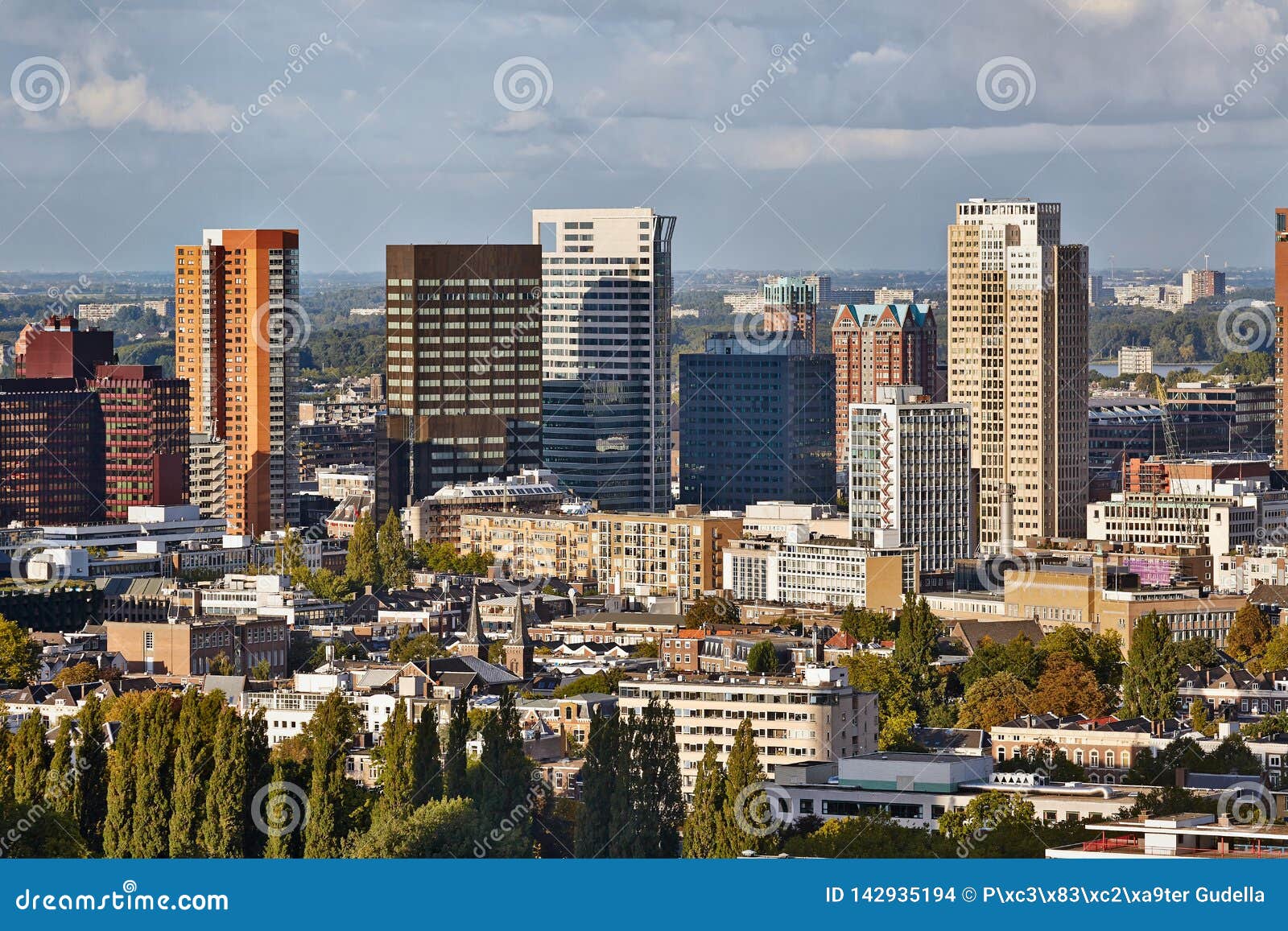 Rotterdam panoramic view stock photo. Image of europe - 142935194