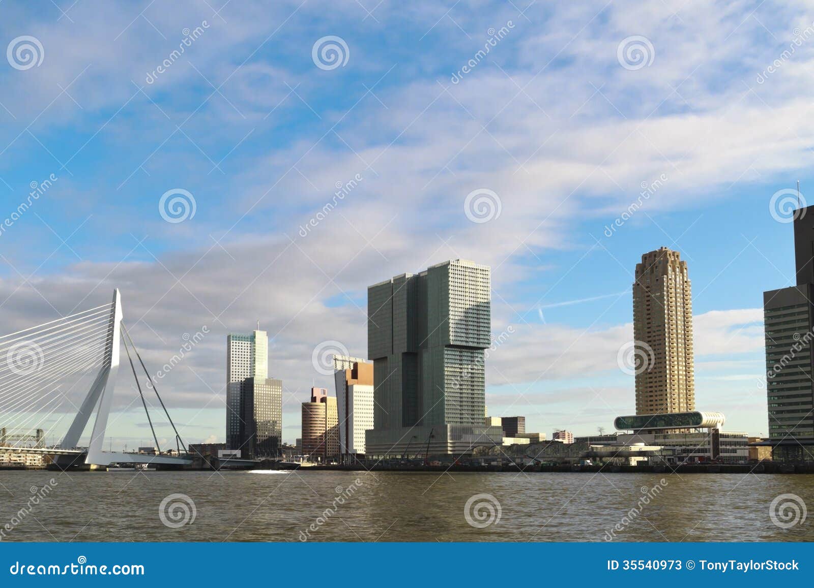 Rotterdam cityscape editorial stock photo. Image of place - 35540973