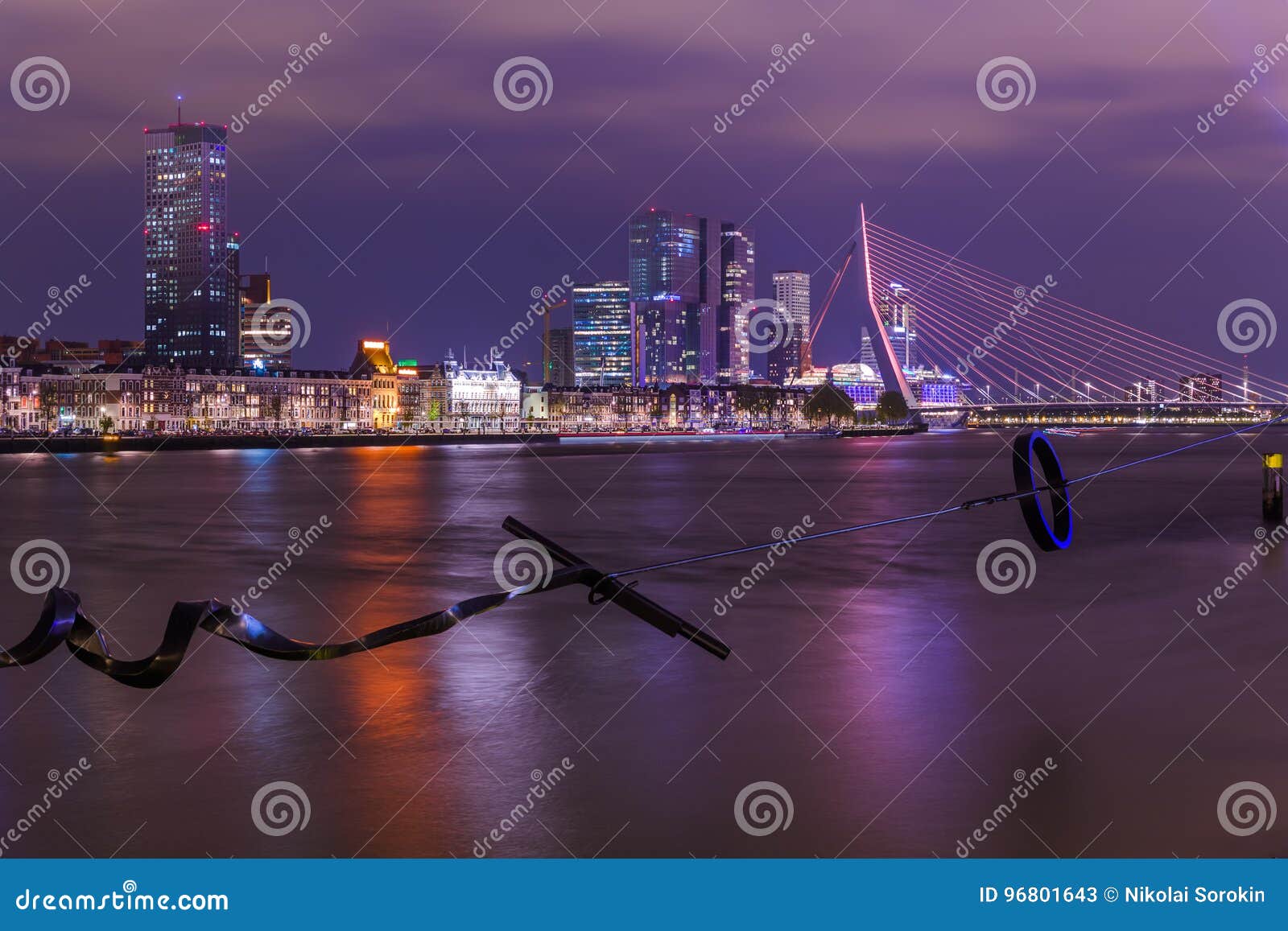 Rotterdam Cityscape and Modern Sculpture - Netherlands Editorial Stock ...