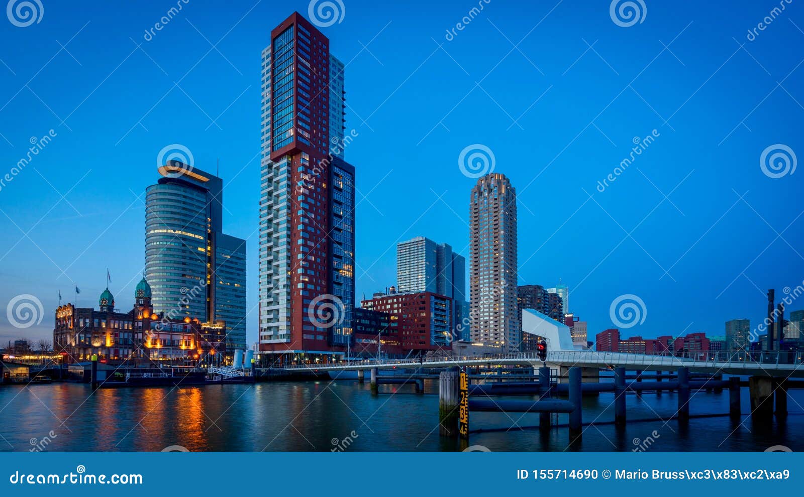 Rotterdam Kop van Zuid stock photo. Image of overview - 155714690