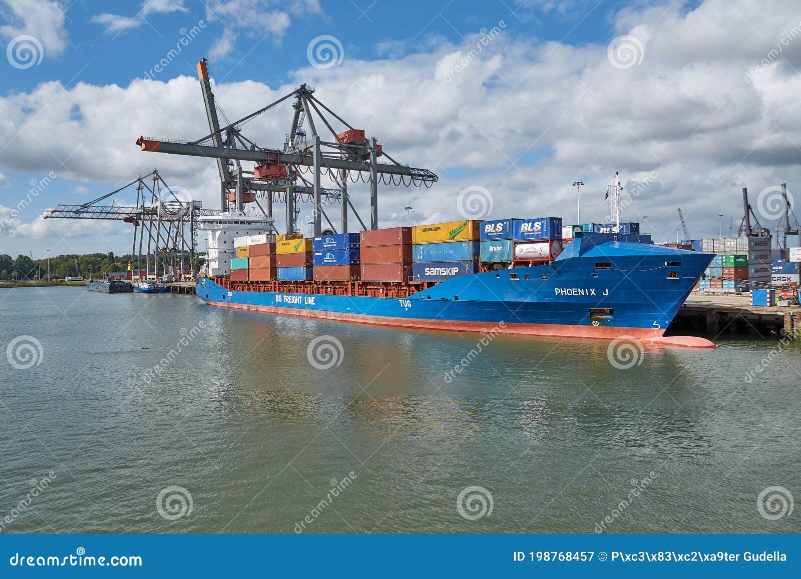 Loading Containers on a Ship Editorial Photography - Image of nautical ...