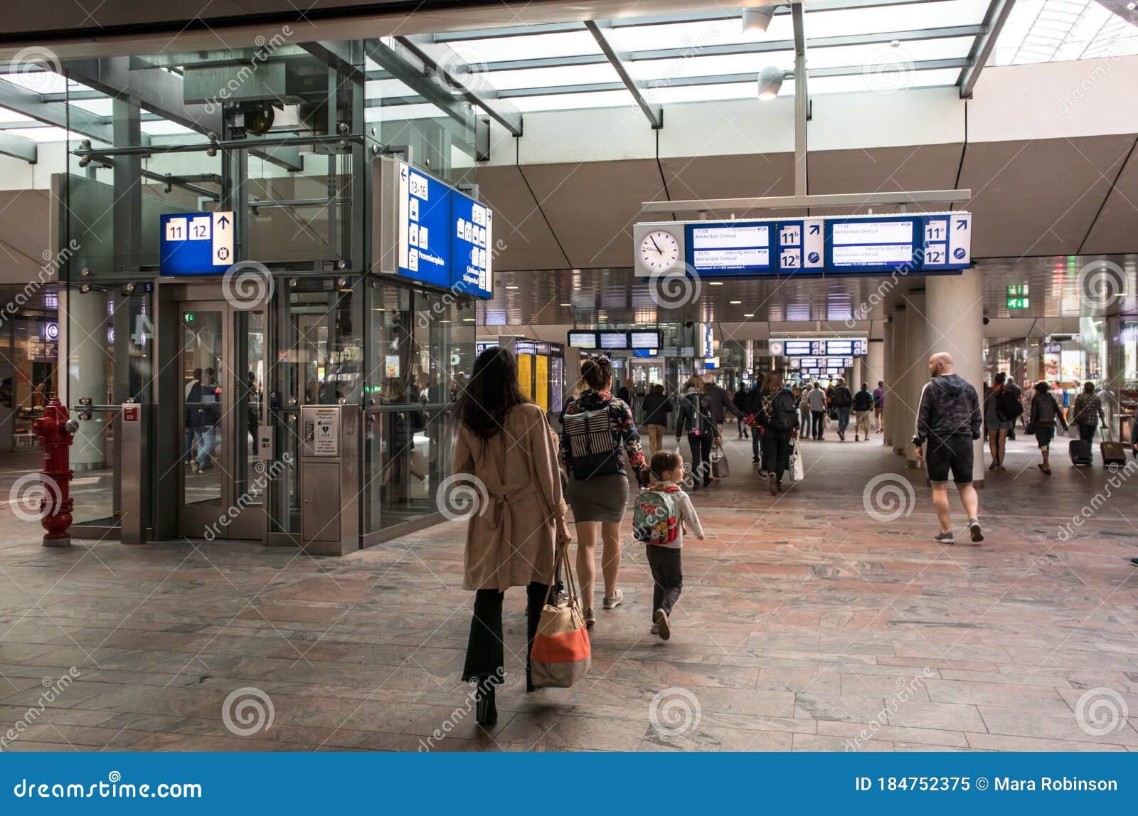 Commuters Passengers Inside a Modern Railway Station Terminal Editorial ...