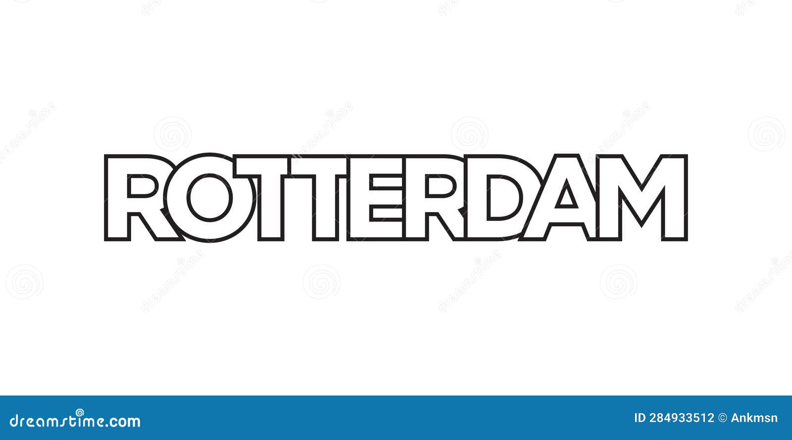 Rotterdam Typography Minimalist Vector Image For Sticker, Logo, Icon ...