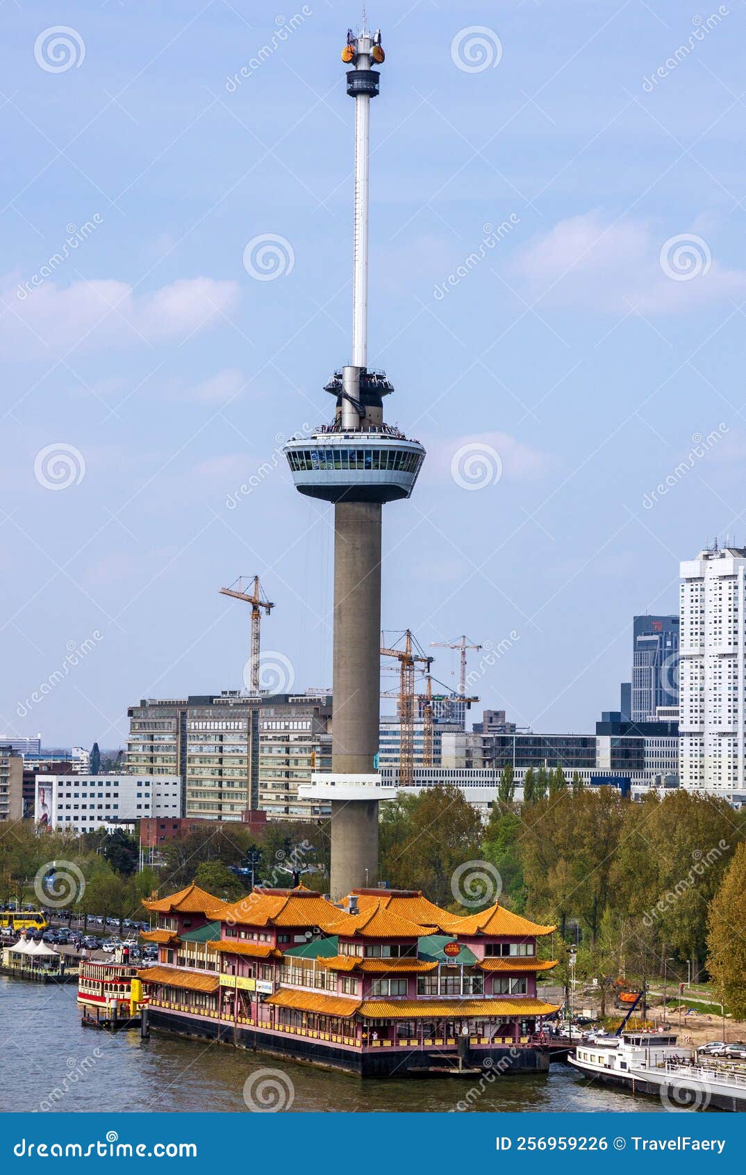 Rotterdam, Netherlands. Seafront of Port, Tower Editorial Photo - Image ...
