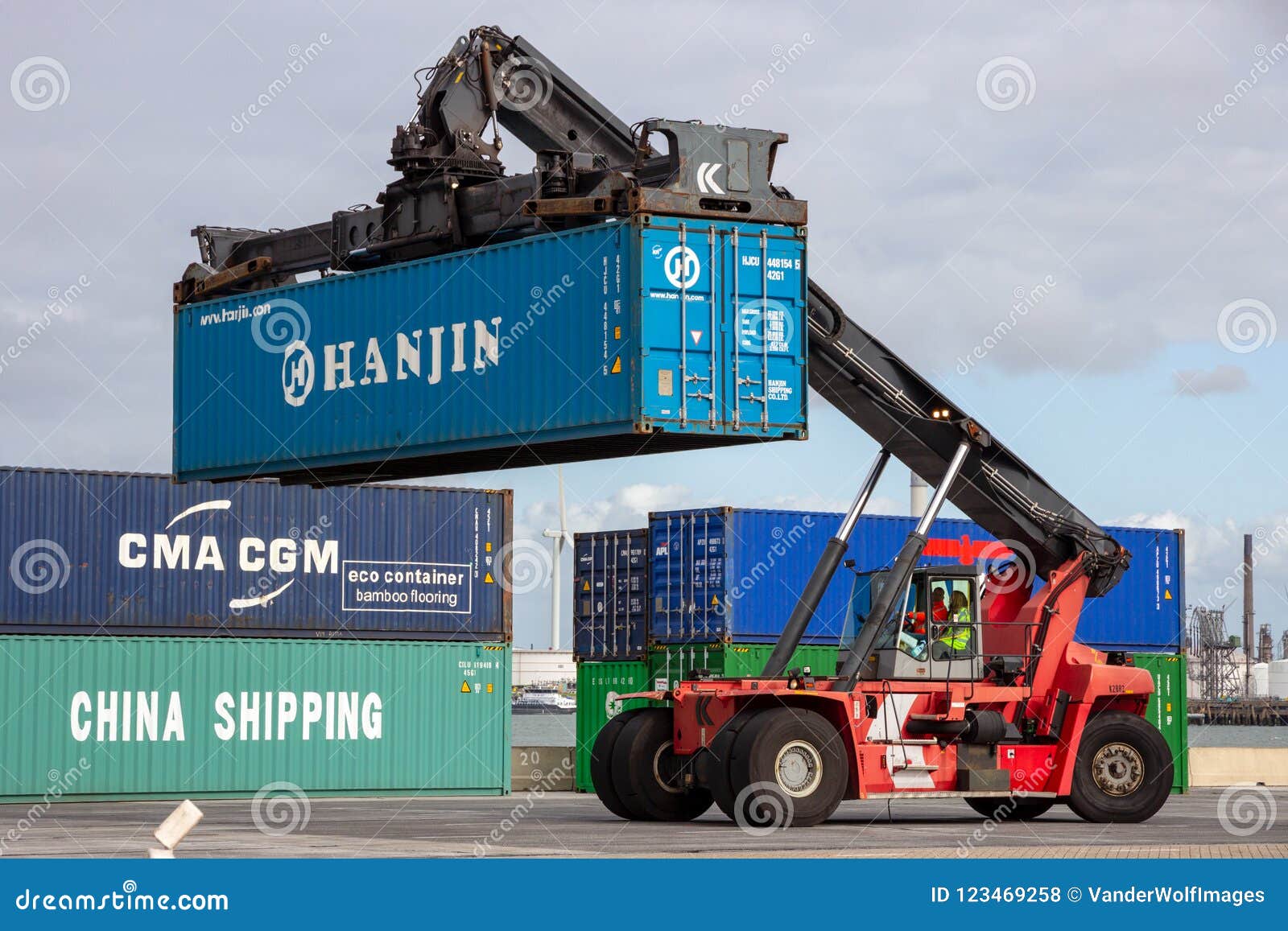 Mobile Container Handler Shipping Port Terminal Editorial Stock Photo ...