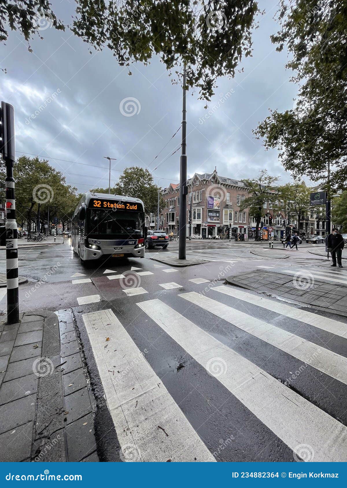 Public Bus in Downtown Rotterdam, the Netherlands Editorial Stock Image ...