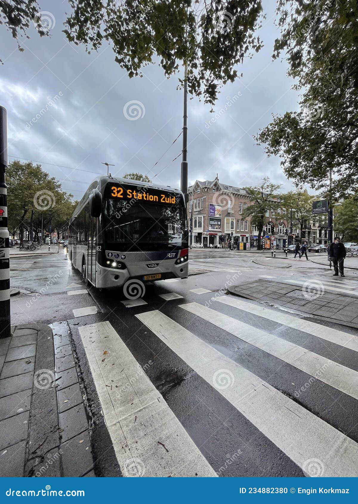 Public Bus in Downtown Rotterdam, the Netherlands Editorial Image ...