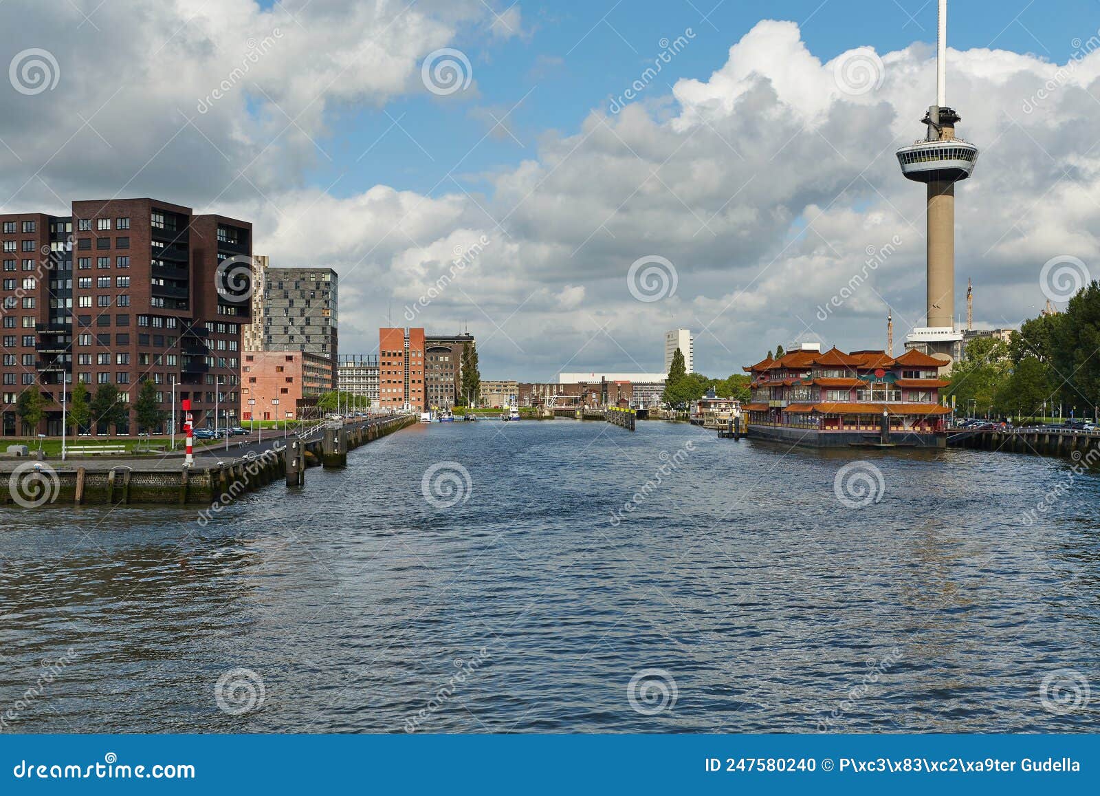 Rotterdam panoramic view stock photo. Image of european - 247580240