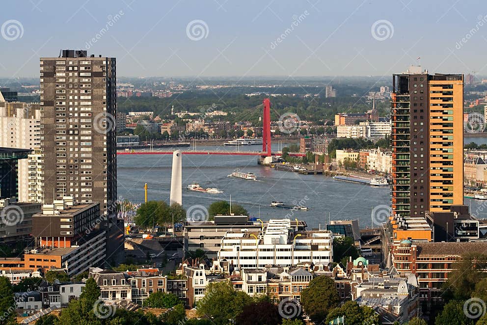 Rotterdam and river Maas stock photo. Image of horizon - 11261802