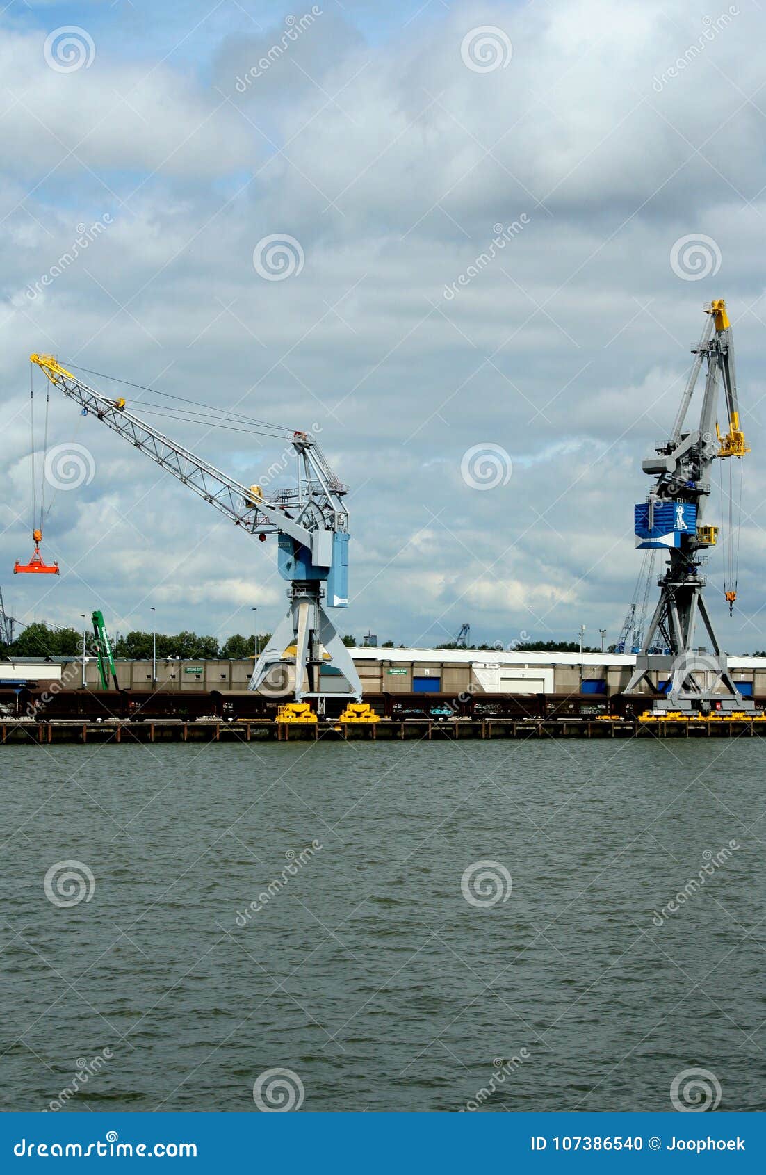 Loading and Unloading in the Port of Rotterdam Stock Photo - Image of ...