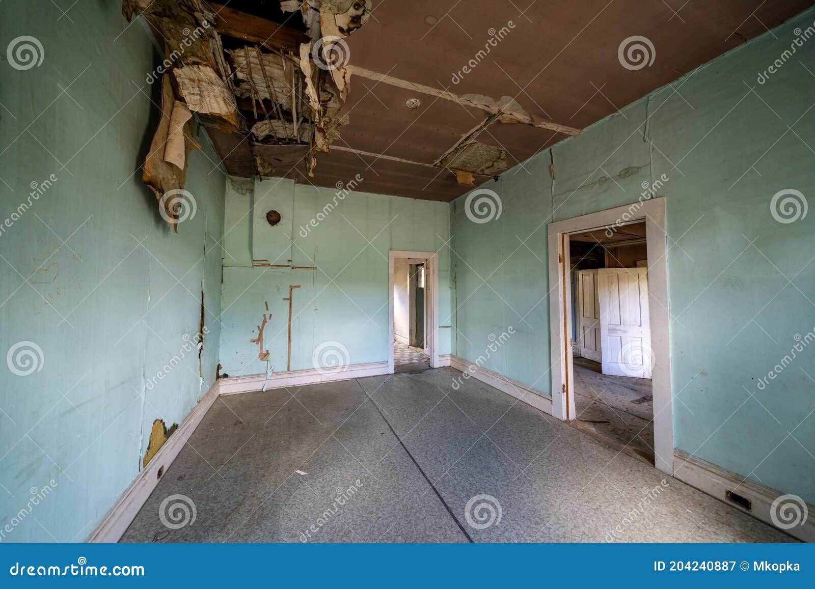 The Rotting and Decaying Interior of an Old Kitchen in an Abandoned ...