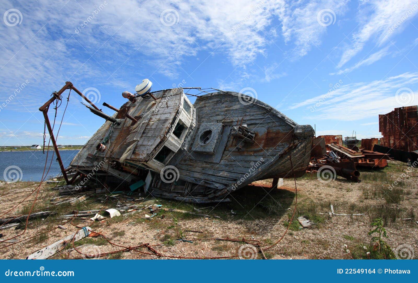 Rotting Fishing Boat stock photo. Image of broken, coastline - 22549164