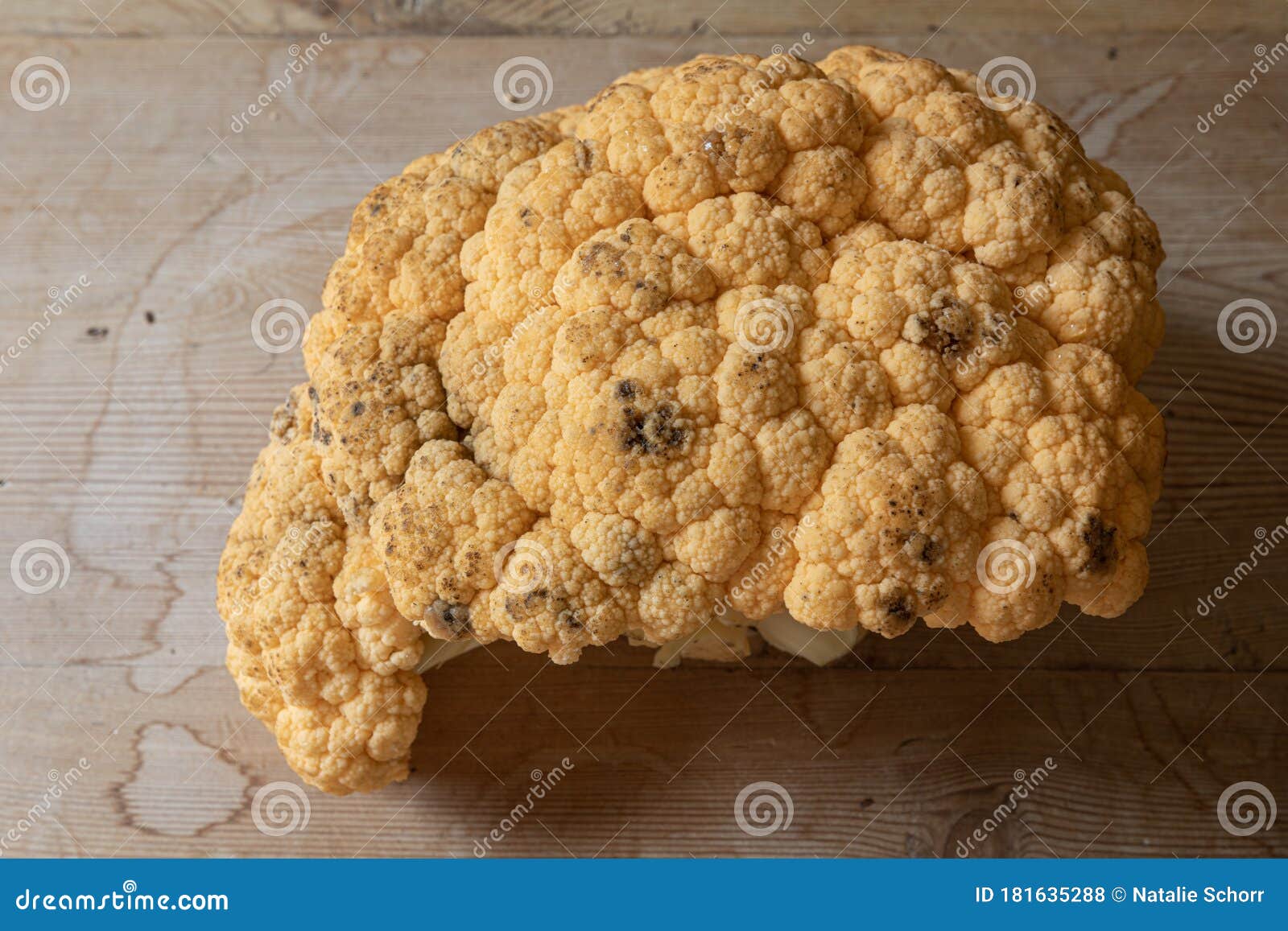 Rotting Head Of Orange Cauliflower, Spots Of Black Mold, Mildew Stock ...