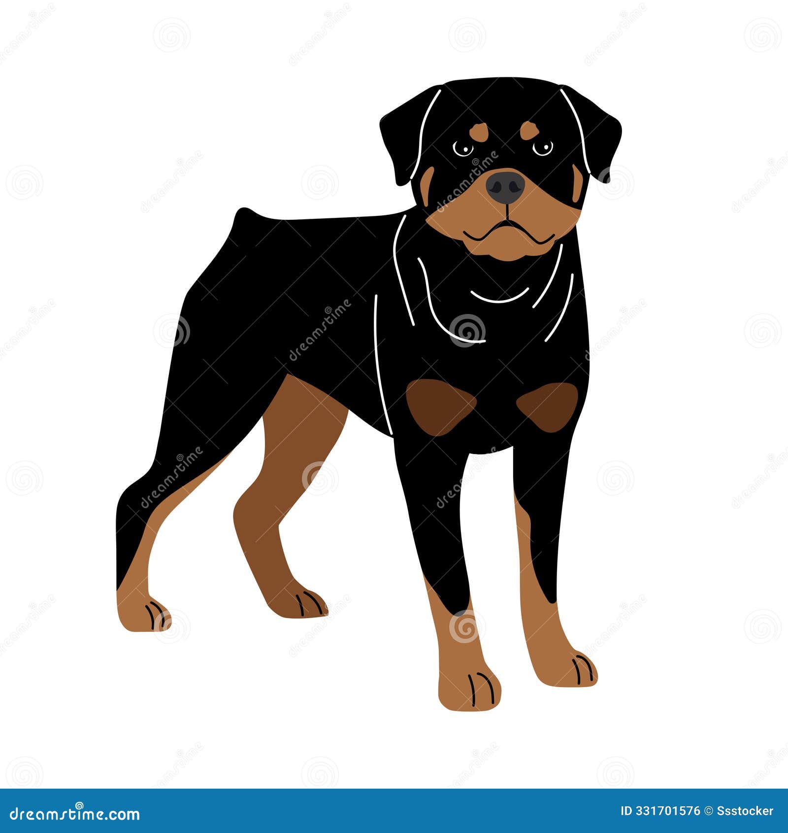 Rottweiler Dog Breed Vector Illustration | CartoonDealer.com #35968040