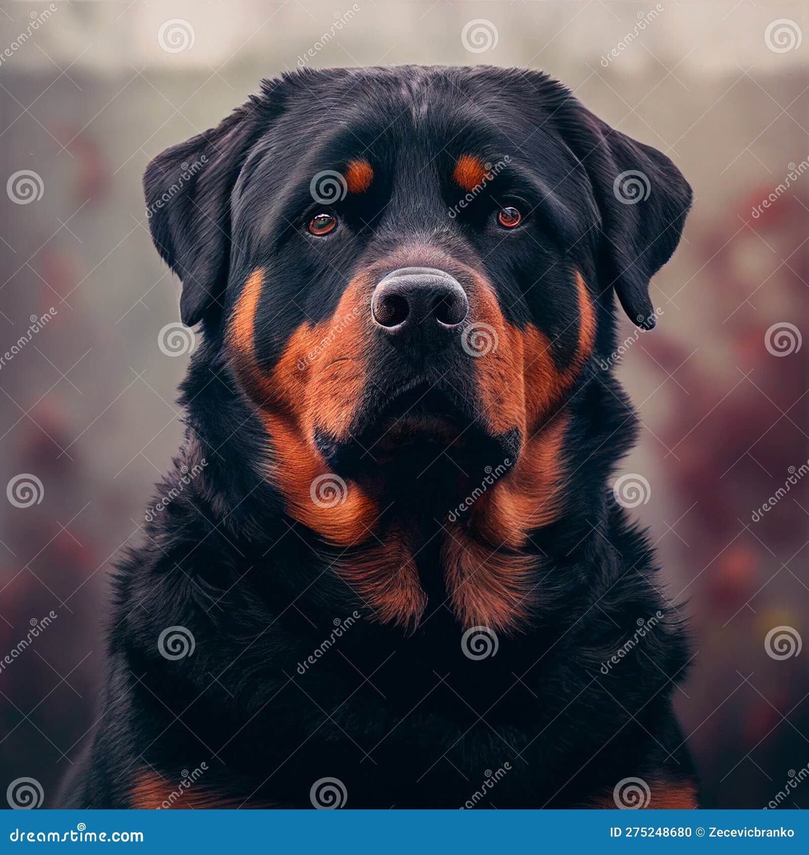 Rottweiler Dog Staring in Sitting Pose Stock Illustration ...