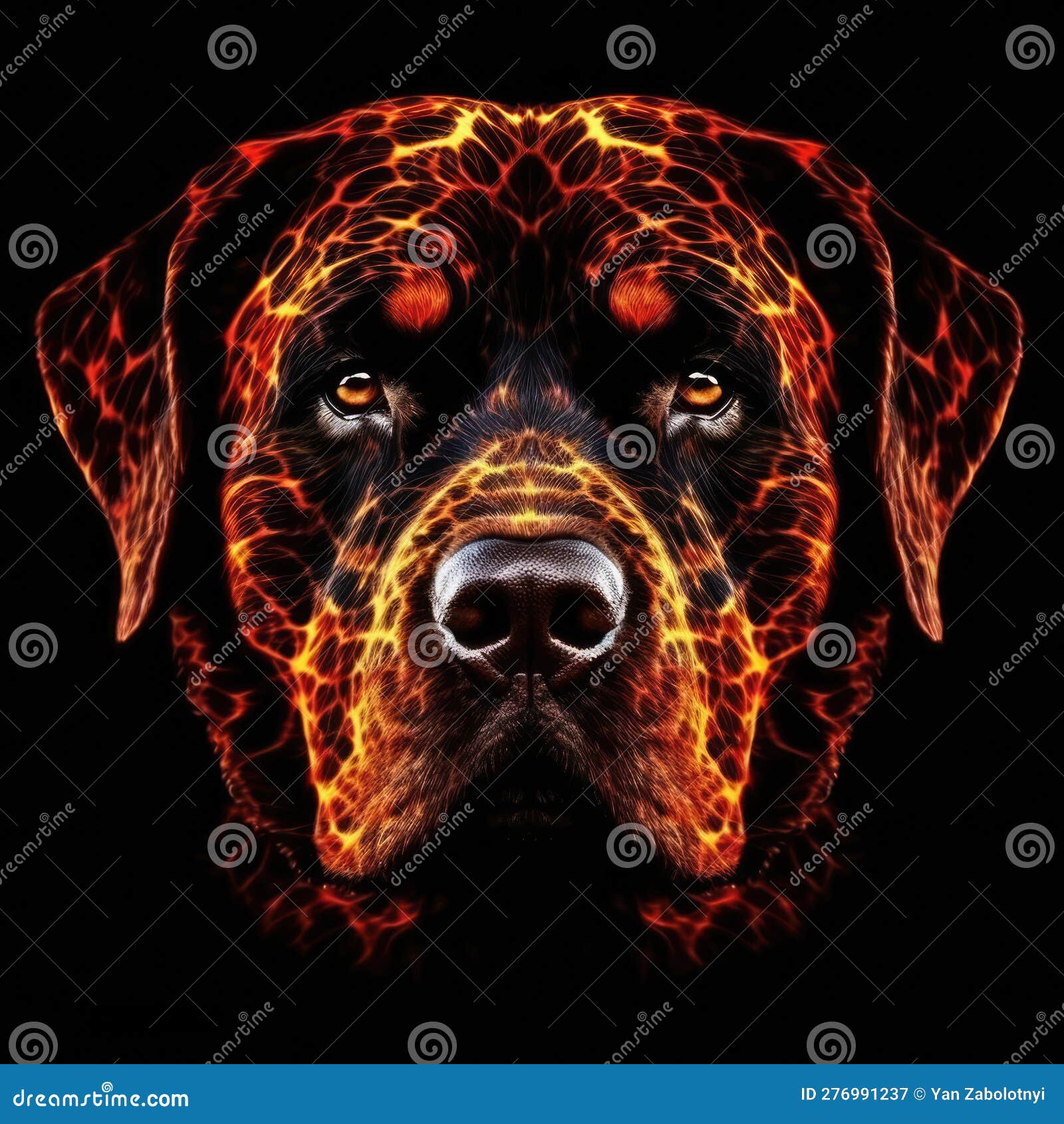Rottweiler Dog Face Printable Vector Stencil Art | CartoonDealer.com ...