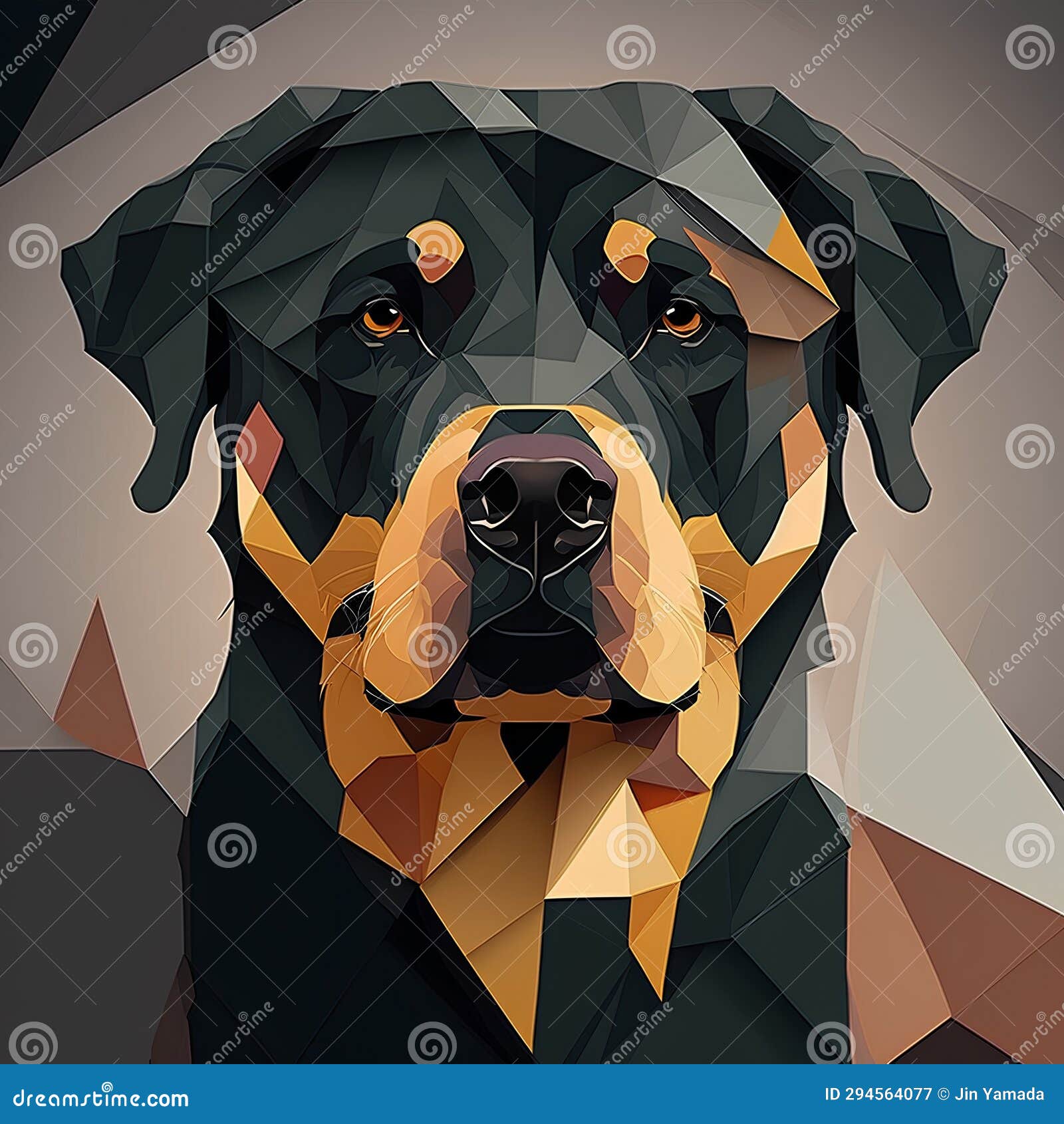 Rottweiler Portrait. Low Poly Design. Vector Illustration Stock ...