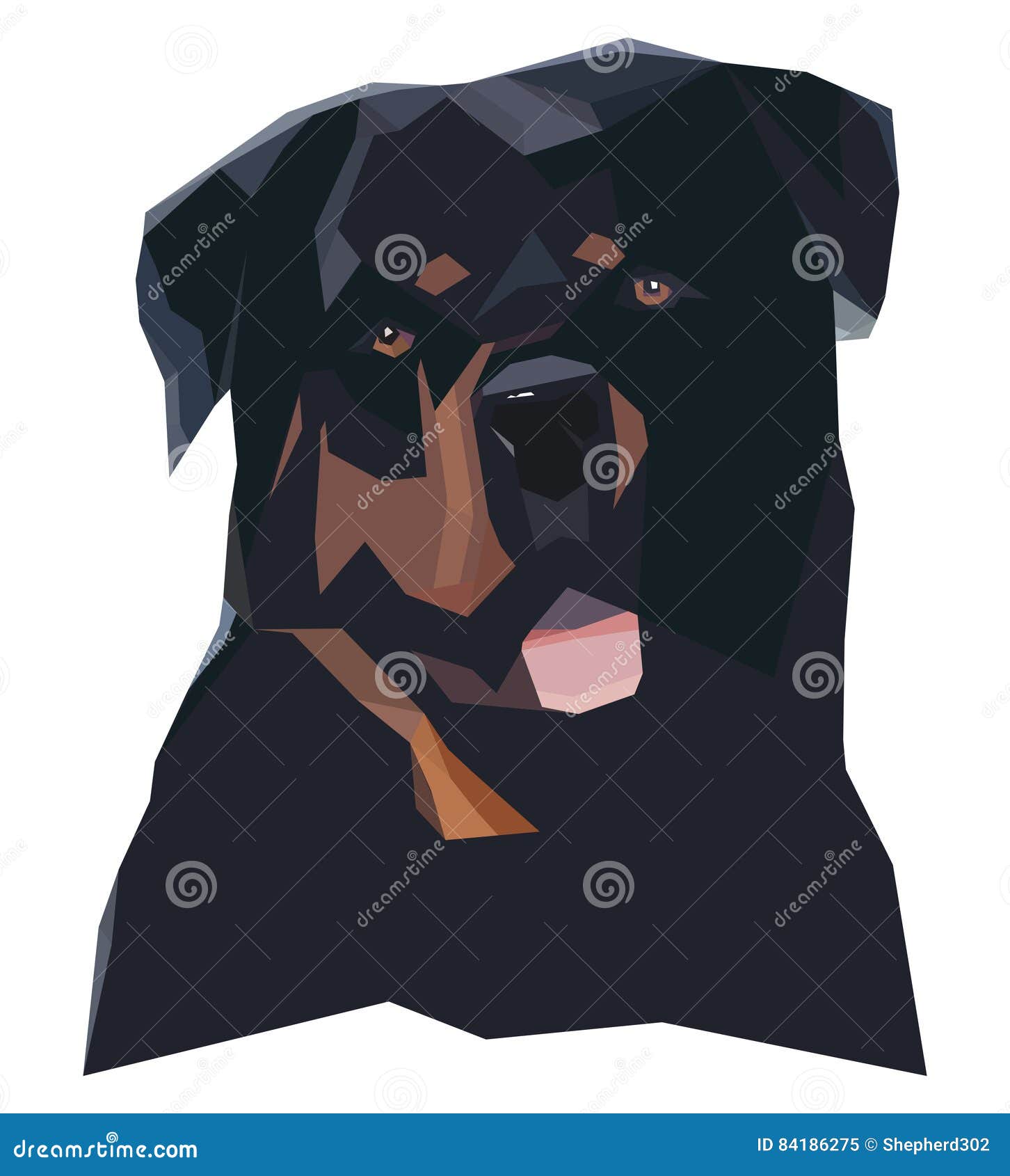 Rottweiler`s Portrait in a Geometric Style Stock Vector - Illustration ...