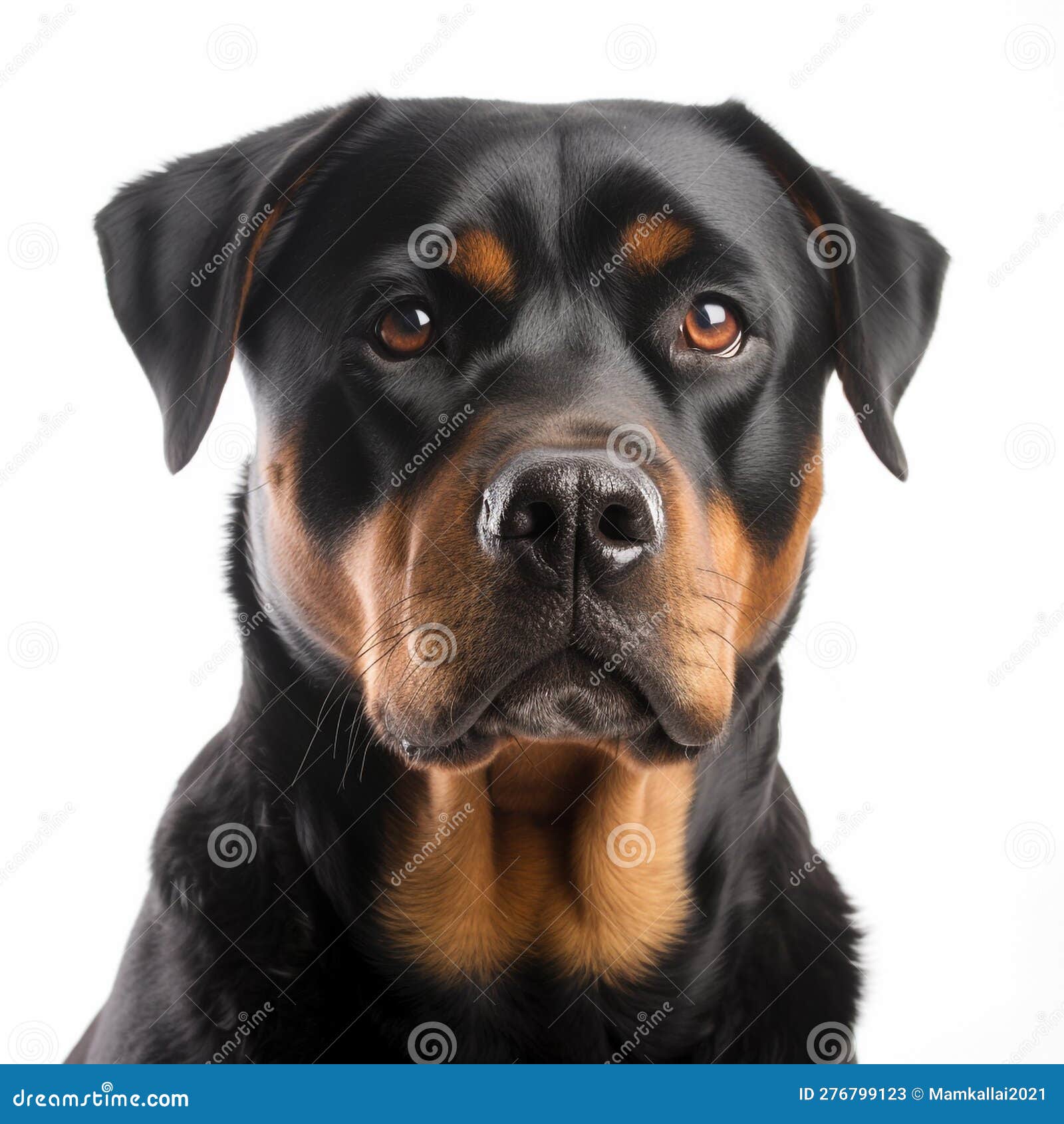 Rottweiler with a Serious Expression Stock Illustration - Illustration ...