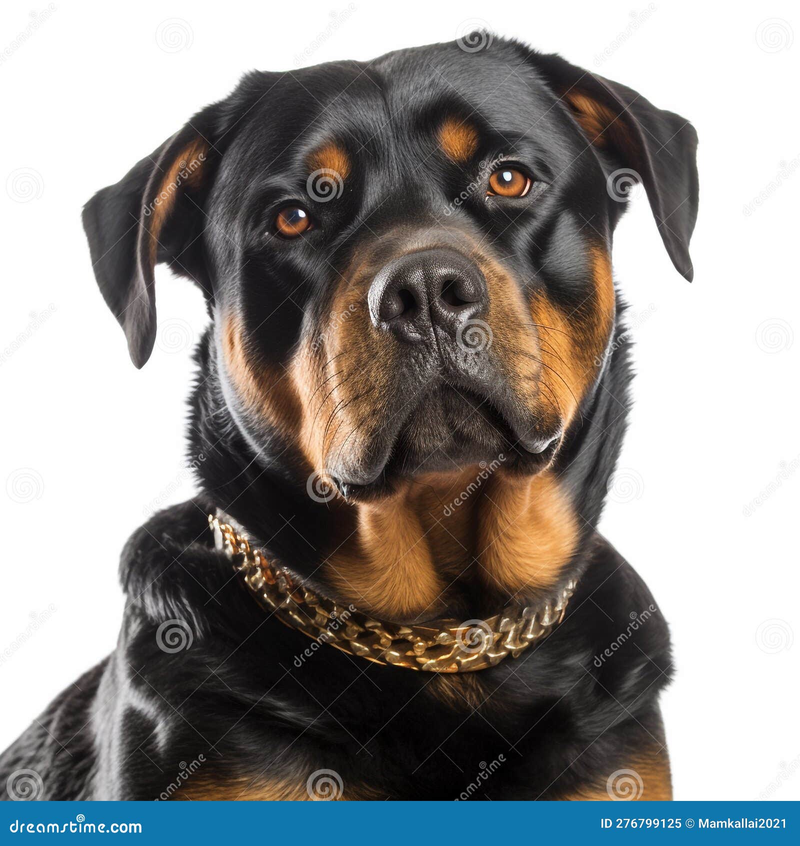 Rottweiler with a Serious Expression Stock Illustration - Illustration ...