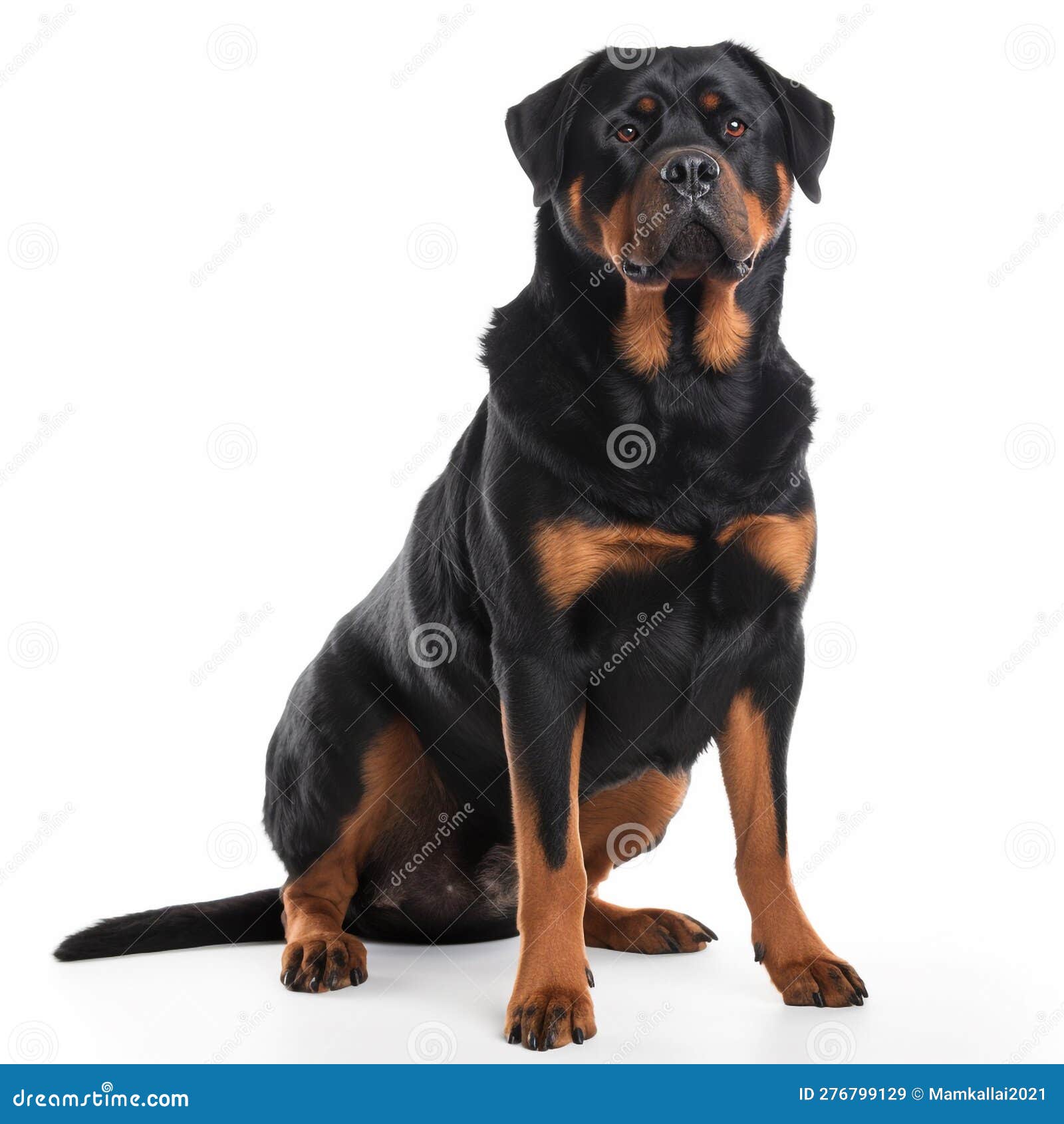Rottweiler with a Serious Expression Stock Illustration - Illustration ...