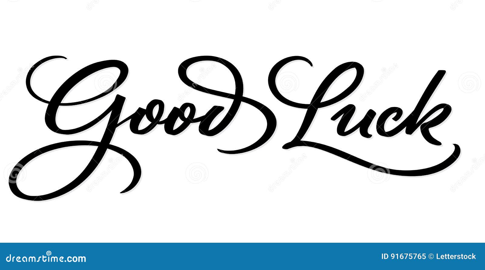 Rotulação Da Mão Da BOA SORTE Ilustração do Vetor - Ilustração de ...